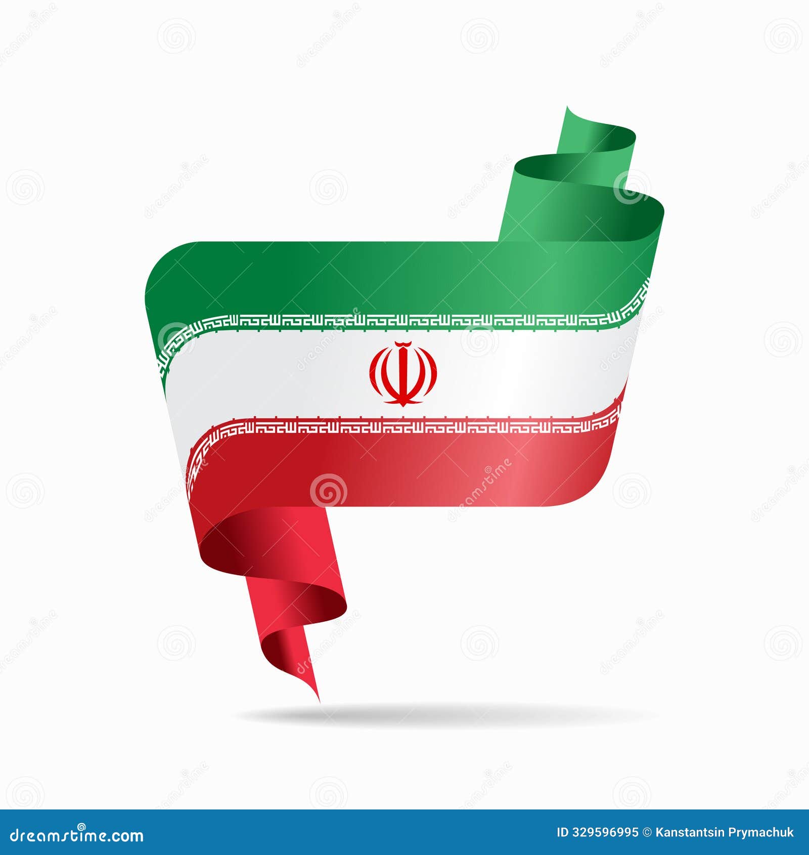 Iranian Flag Wavy Ribbon Background. Vector Illustration. Stock Vector ...