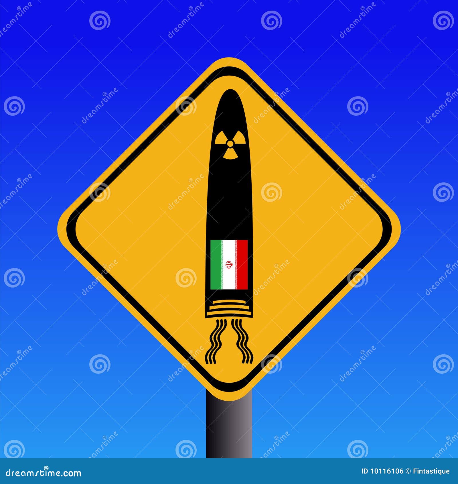 Iranian Missile Warning Sign Vector Illustration | CartoonDealer.com ...