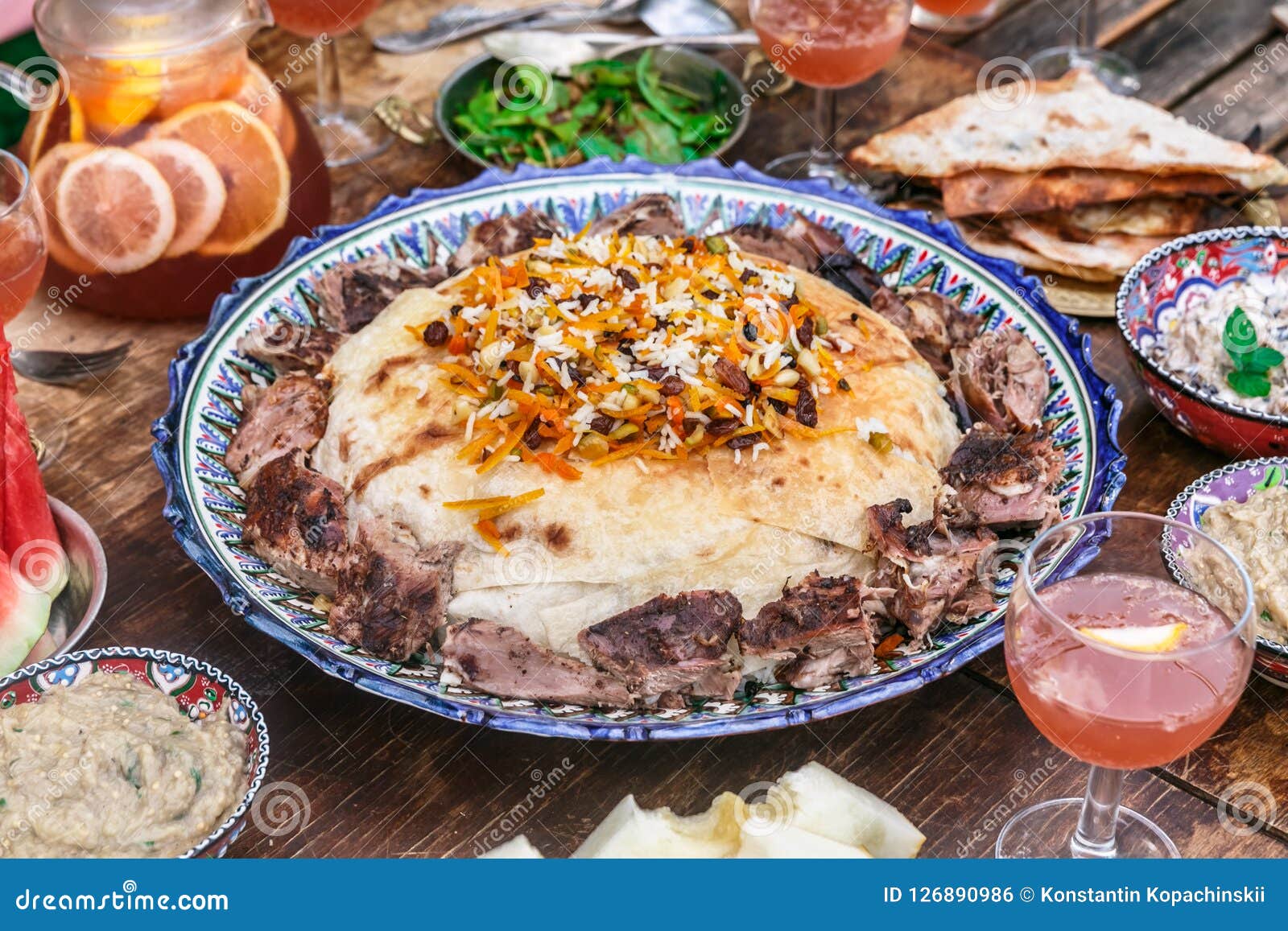 Iranian Pilaf with Tahdig and Lamb Close View Stock Photo - Image of ...