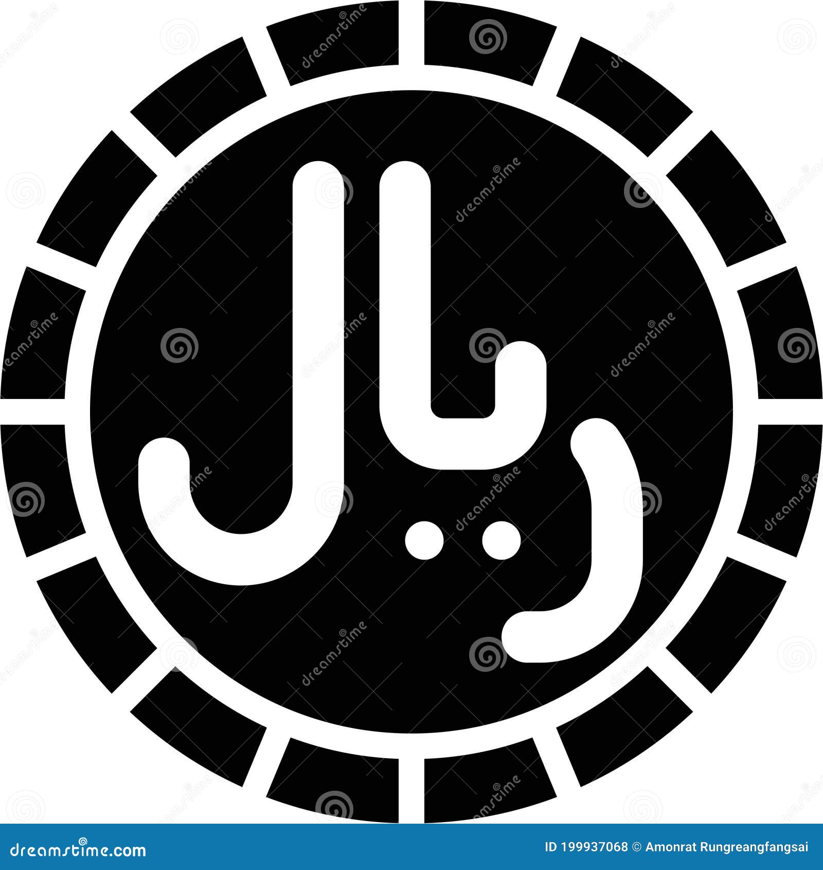 Iran Rial Icon Of 3 Types Color, Black And White, Outline. Isolated ...