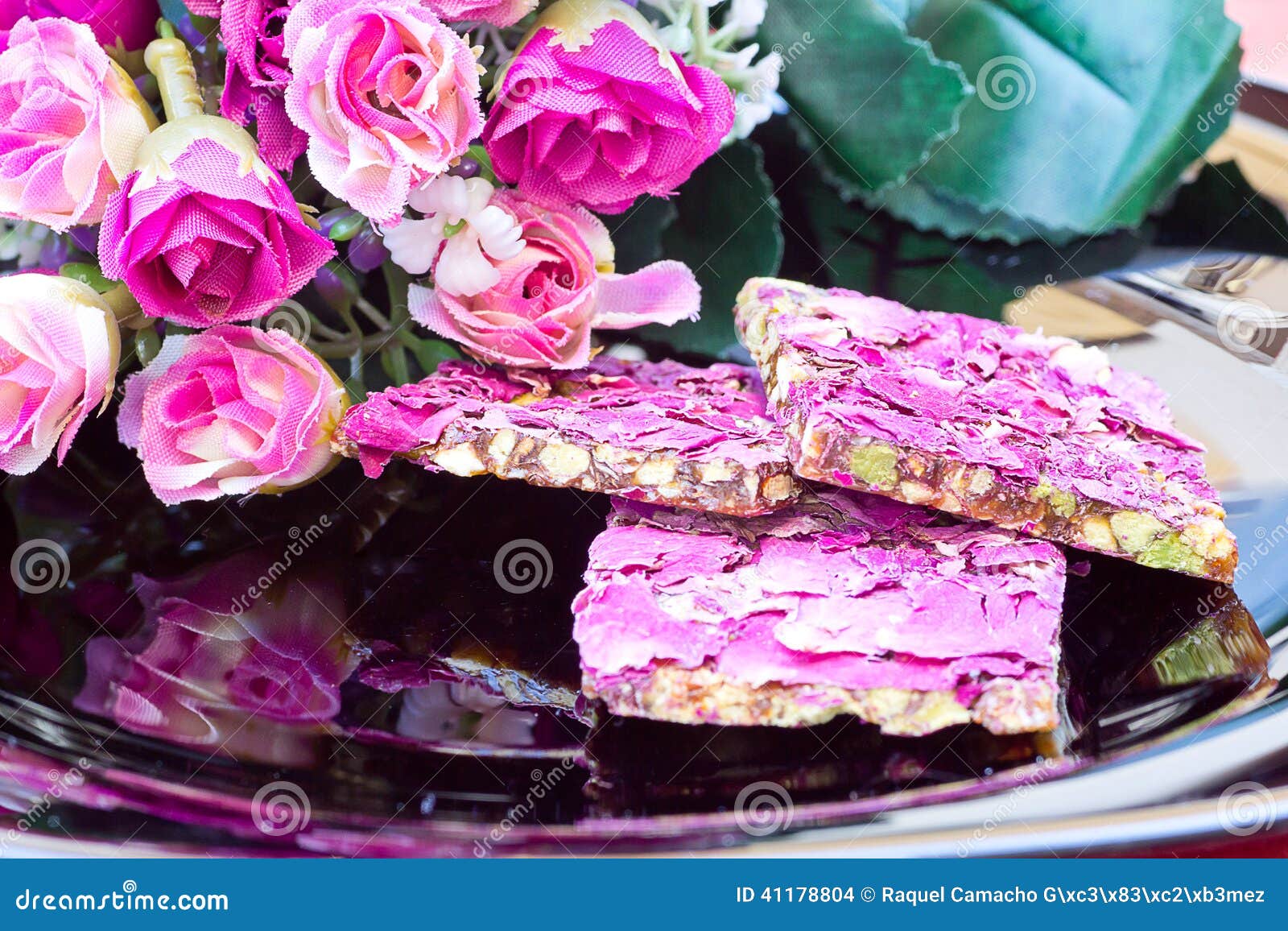 Iranian sweets. stock photo. Image of cake, petals, light - 41178804