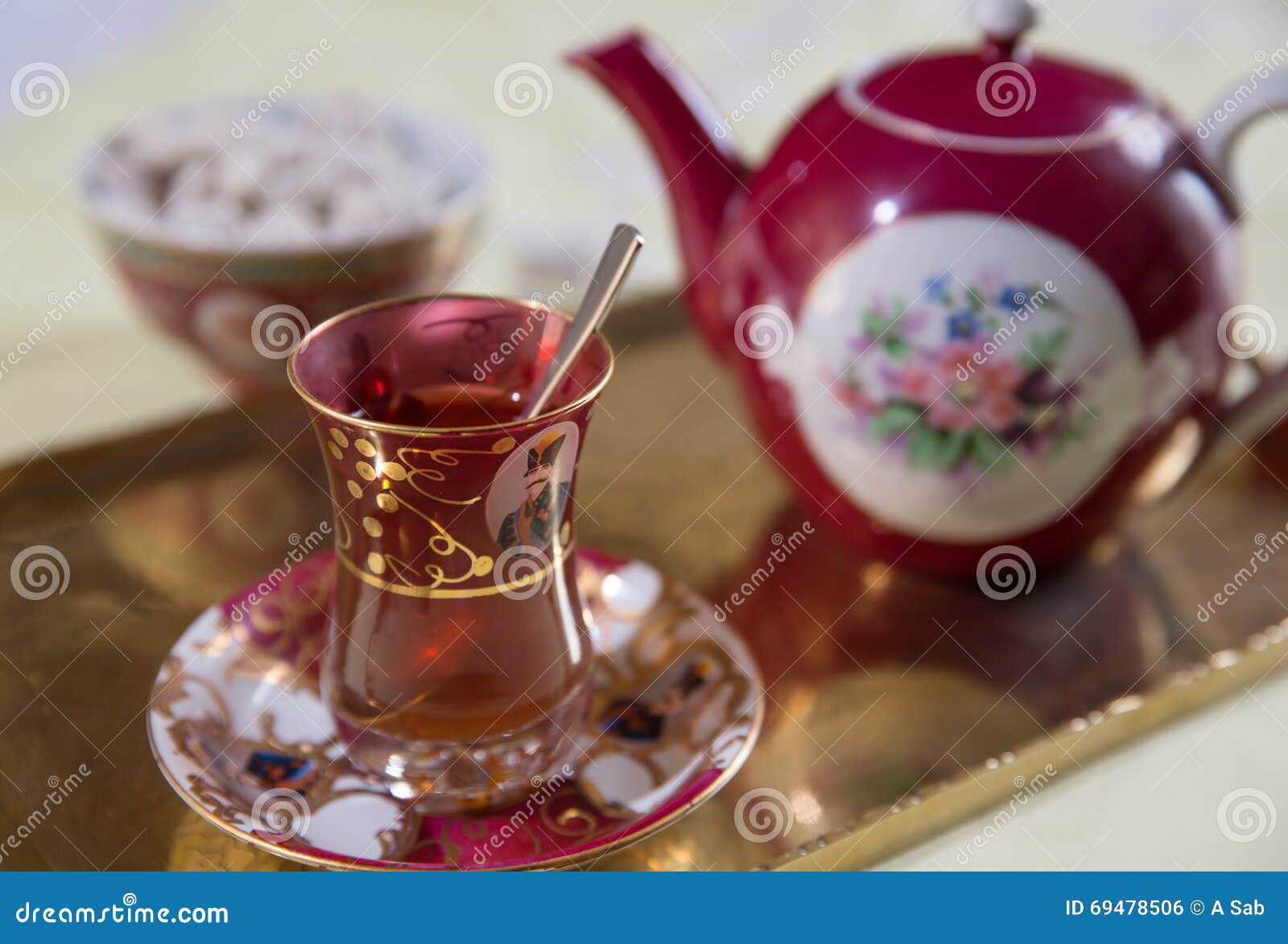 An Iranian tea set. stock photo. Image of moroccan, food - 69478506