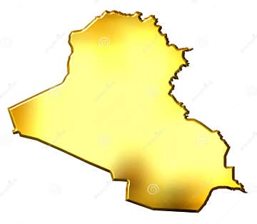 Iraq 3d Golden Map stock illustration. Illustration of reflection - 8742623