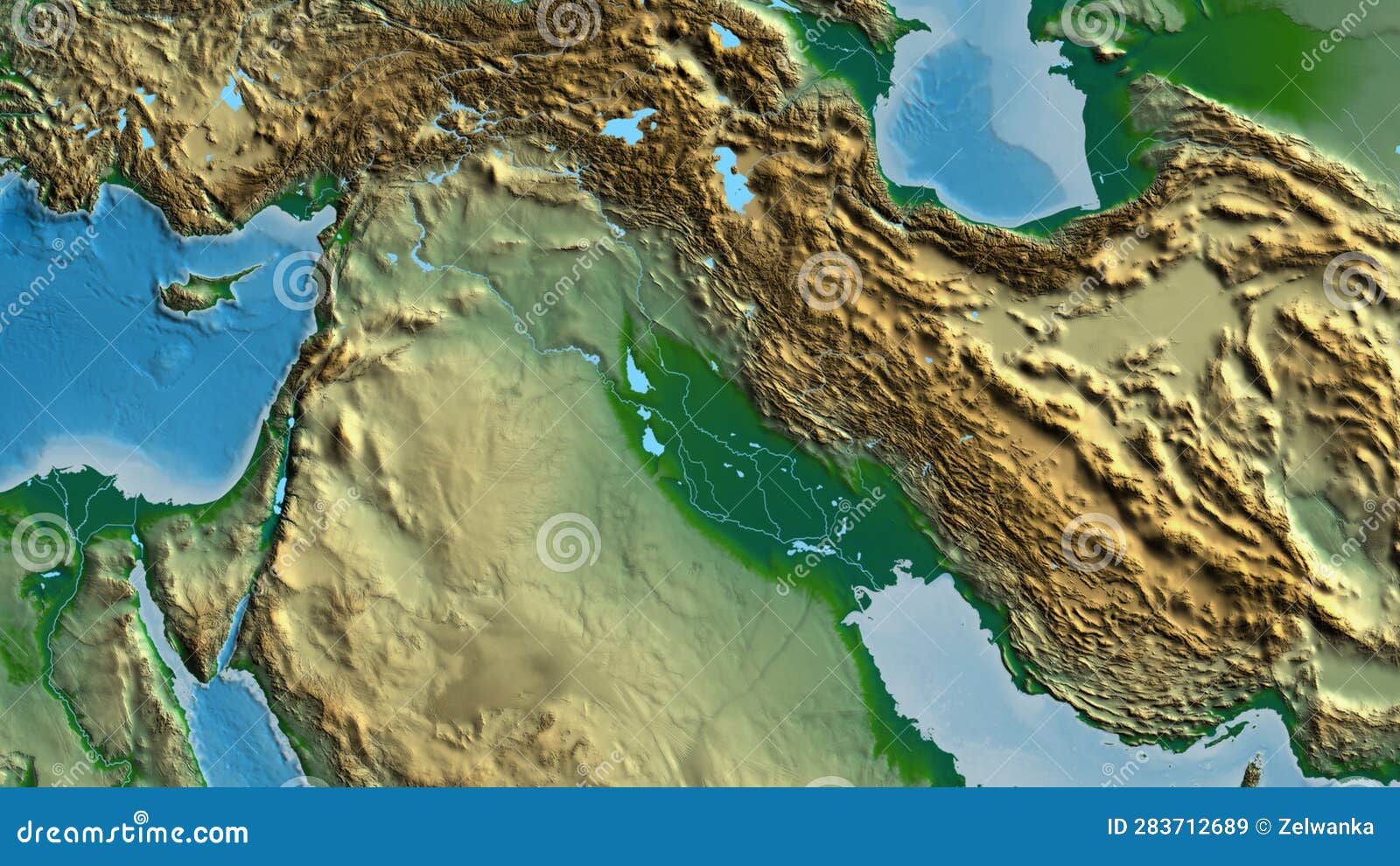 Iraq area. Physical map stock illustration. Illustration of geography ...