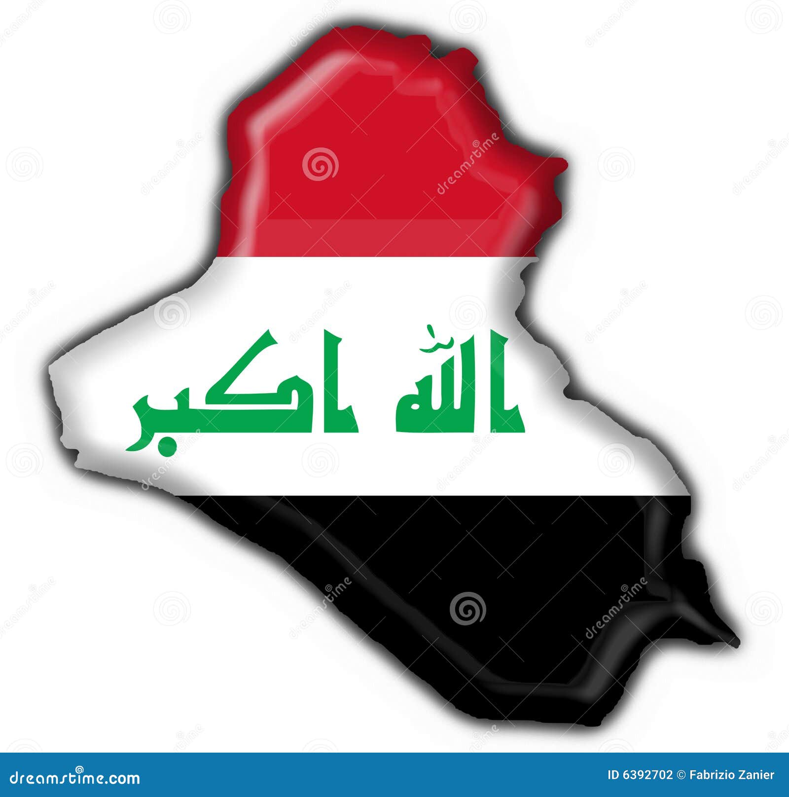 Iraq Button Flag Map Shape Stock Photography - Image: 6392702