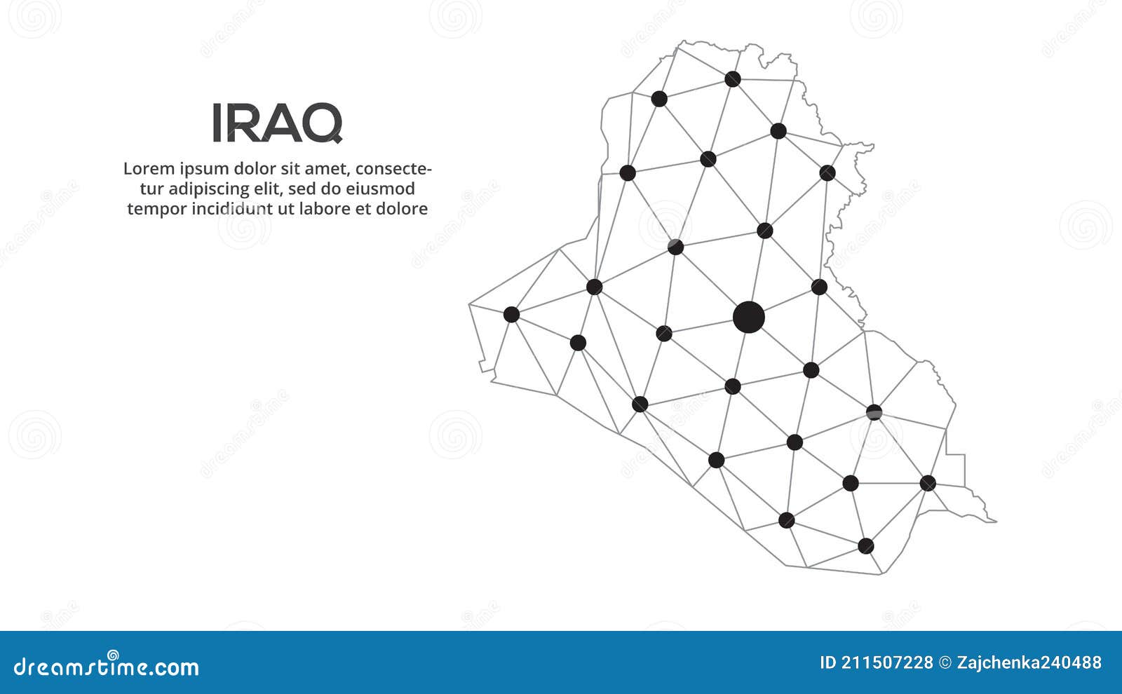 Iraq Communication Network Map. Vector Image of a Low Poly Global Map ...