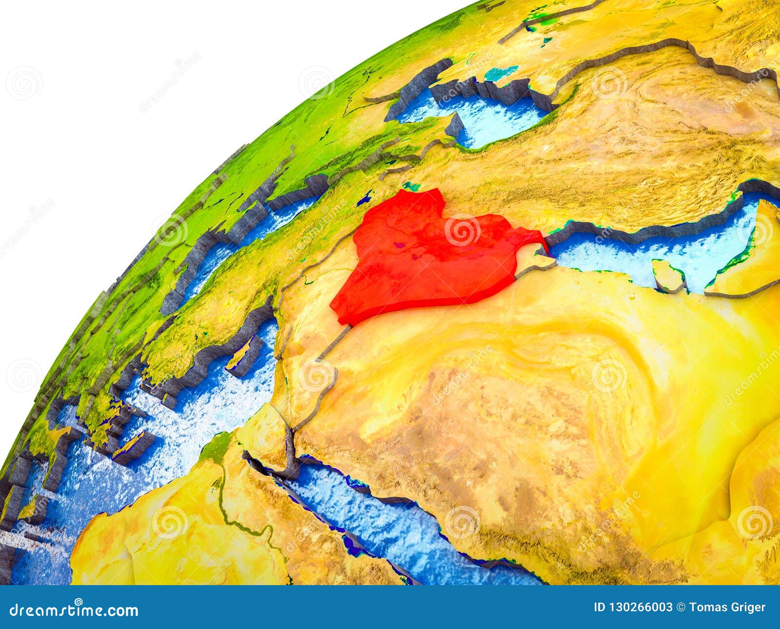 Iraq on 3D Earth stock illustration. Illustration of symbol - 130266003