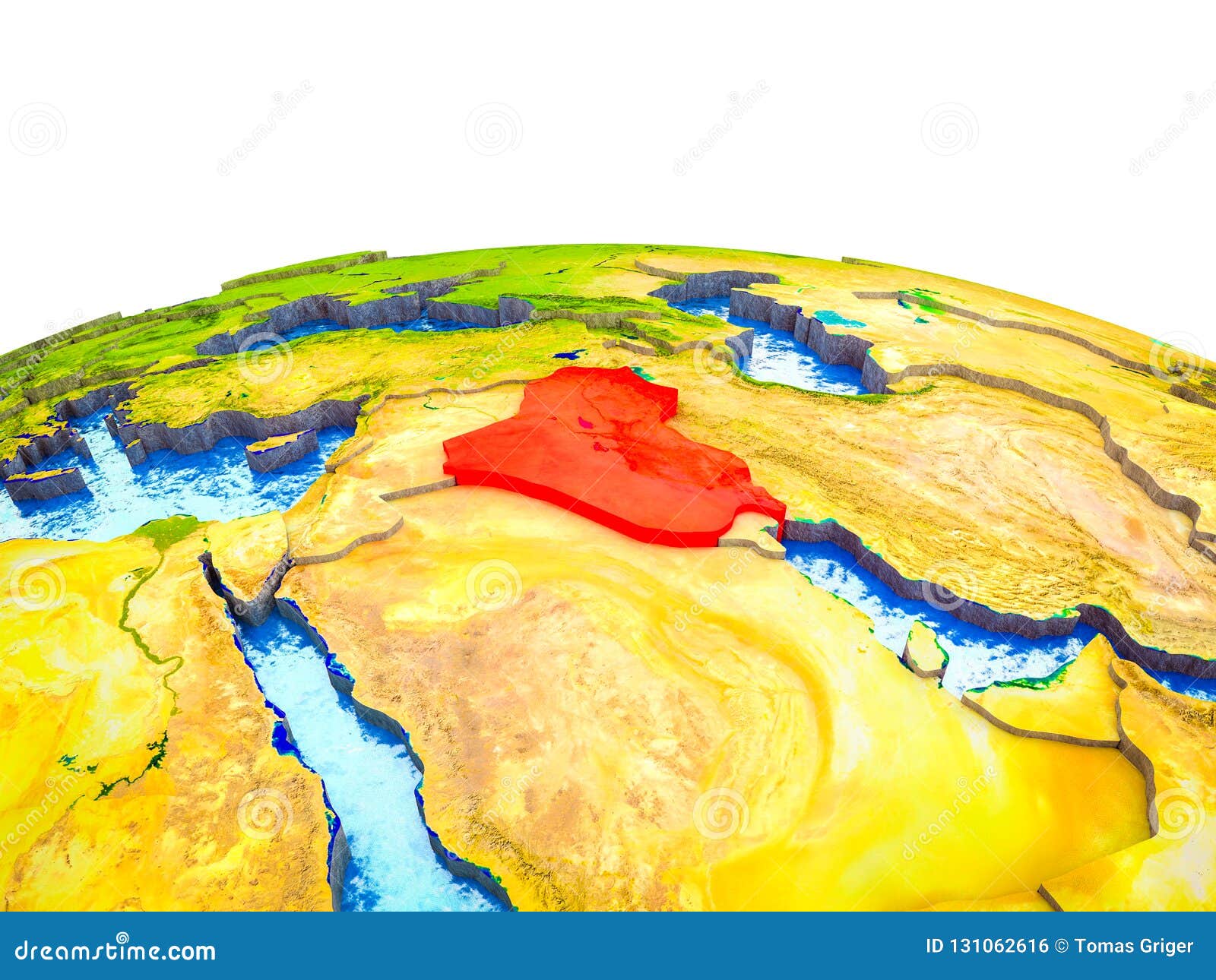 Iraq on 3D Earth stock illustration. Illustration of country - 131062616