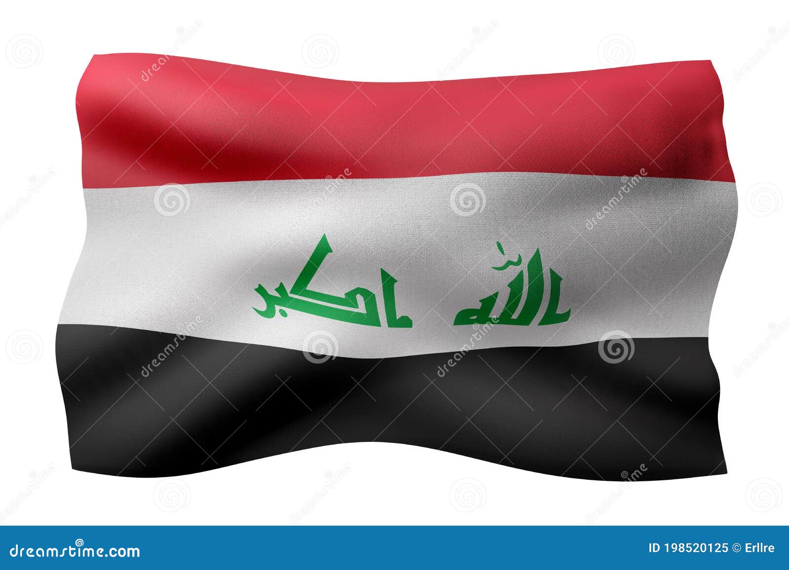 Iraq 3d flag stock illustration. Illustration of rendering - 198520125