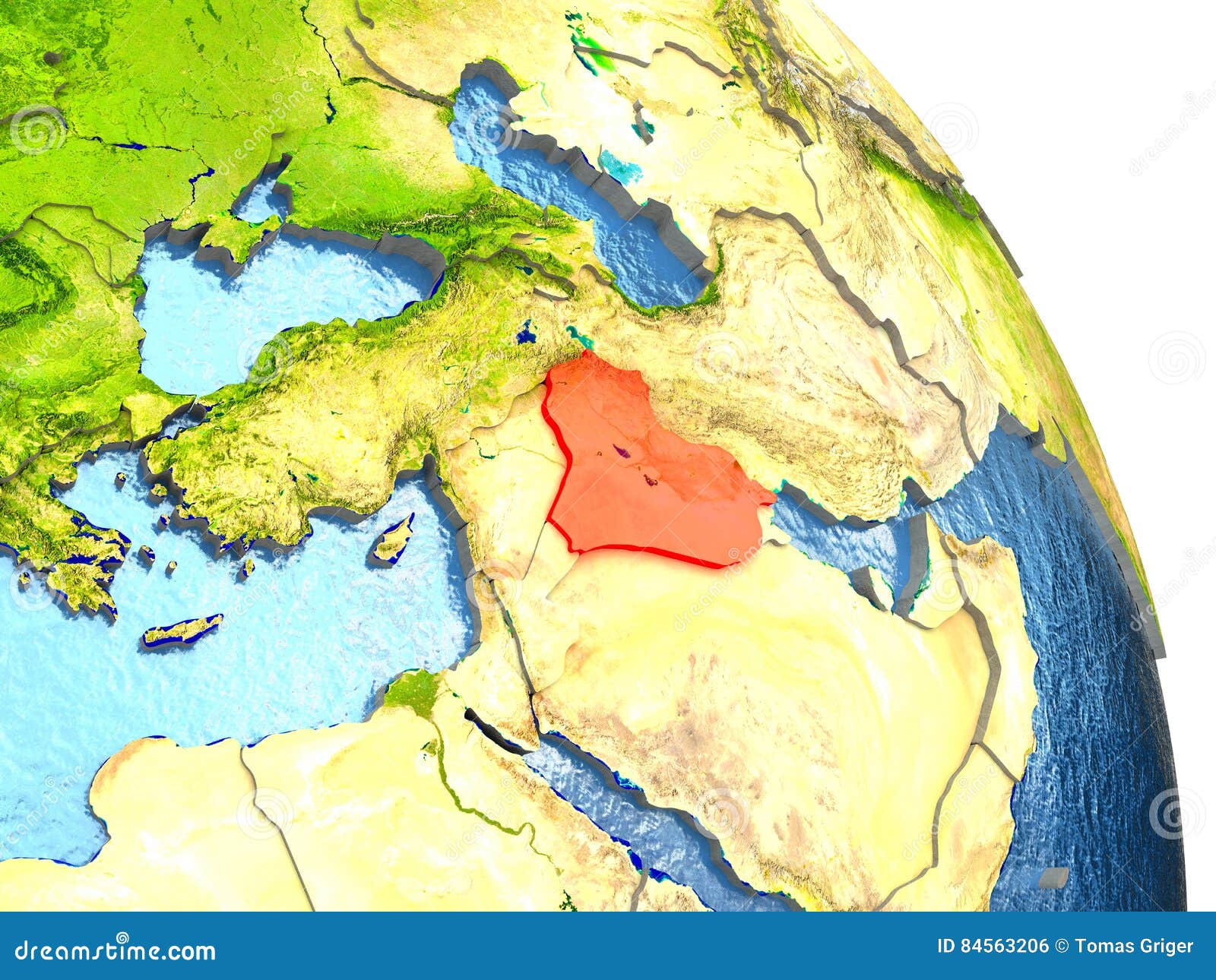Iraq en la tierra en rojo stock de ilustración. Ilustración de cubo ...