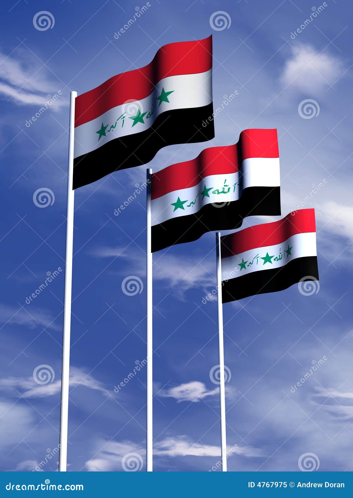 Iraq flag stock illustration. Illustration of standard - 4767975