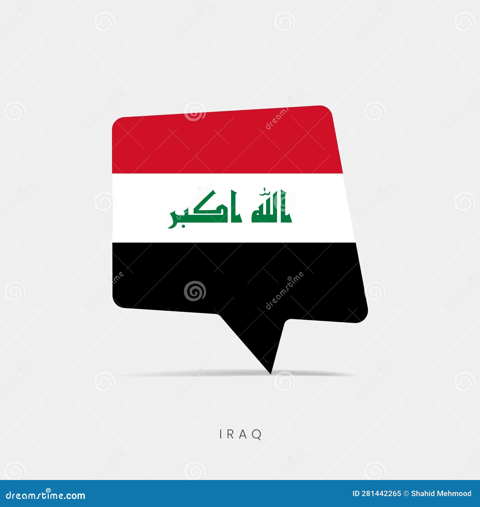 Iraq flag bubble chat icon stock vector. Illustration of translation ...