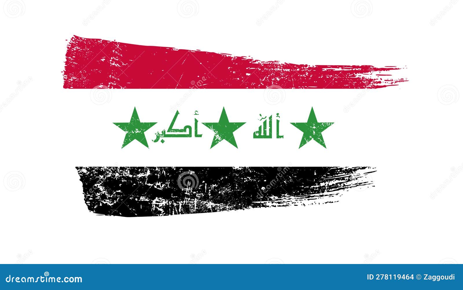 Iraq Flag Designed in Brush Strokes and Grunge Texture Stock ...
