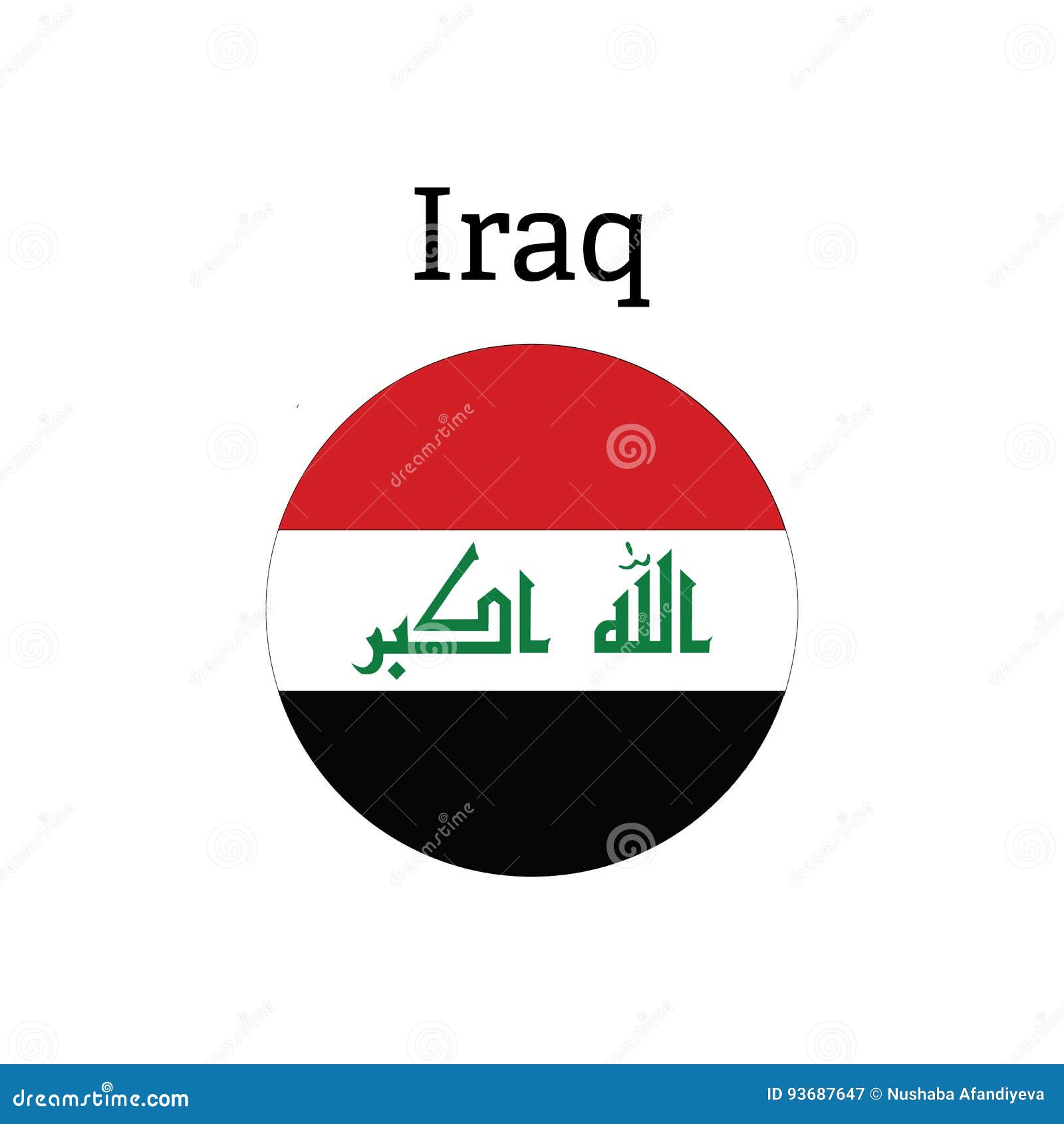 Iraq flag icon stock illustration. Illustration of ensign - 93687647
