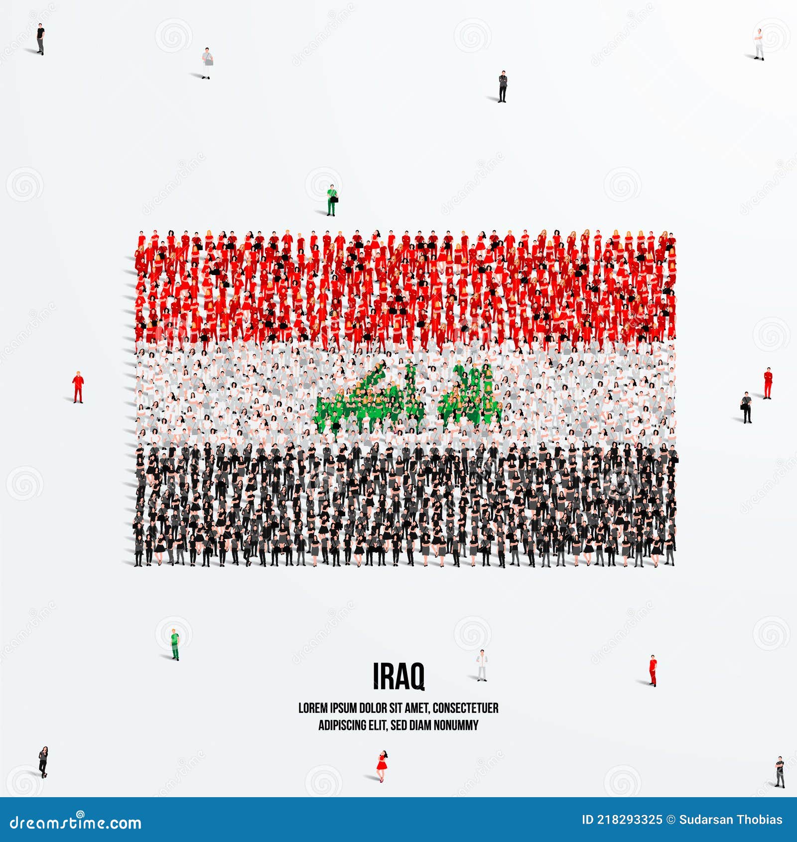 Iraq People Icon Map. Stylized Vector Silhouette Of Iraq. Population ...