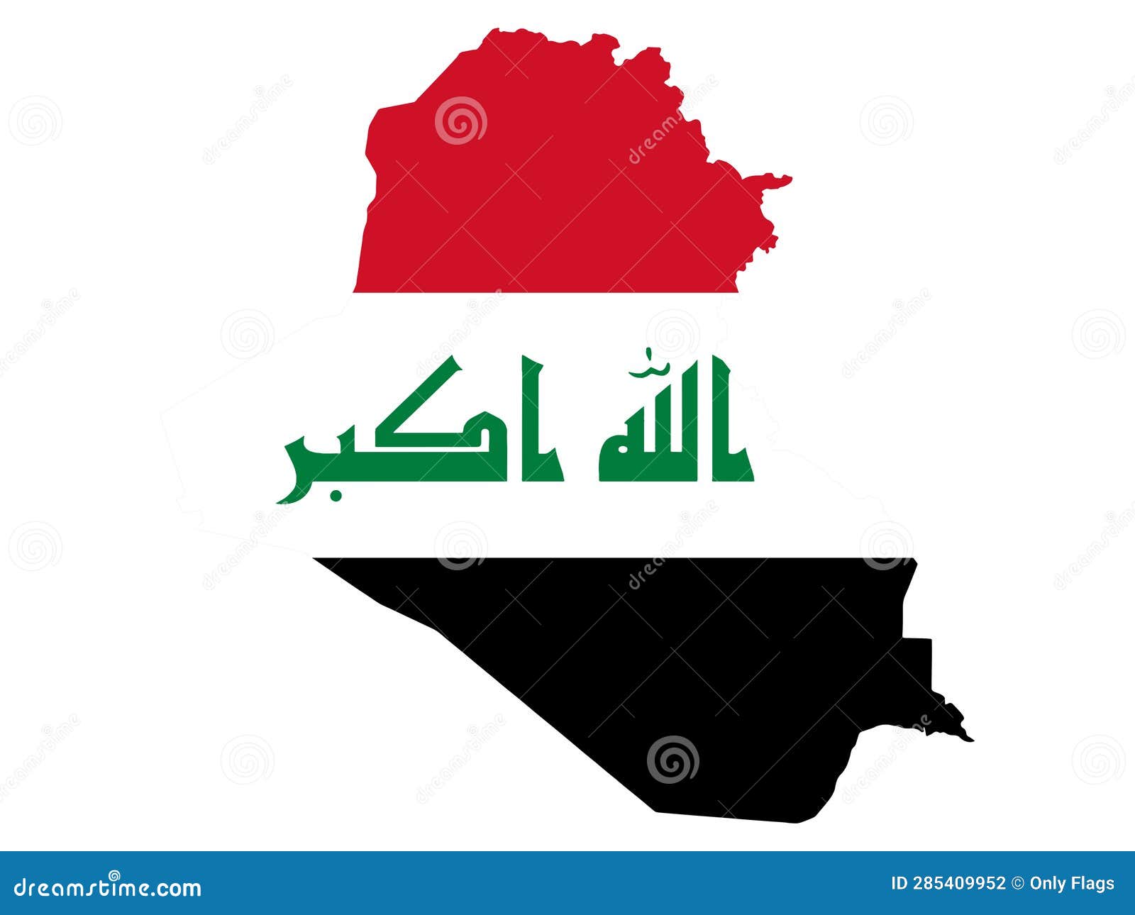 Iraq Flag on Map on Transparent Background Stock Illustration ...