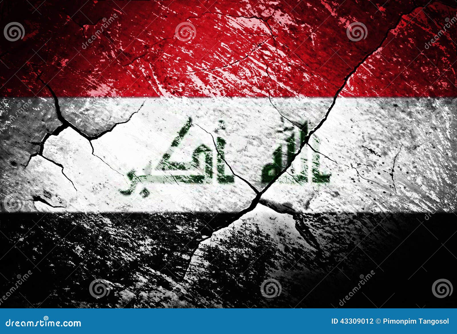 Iraq Flag or War or Conflict or Worn or Distressed Stock Illustration ...