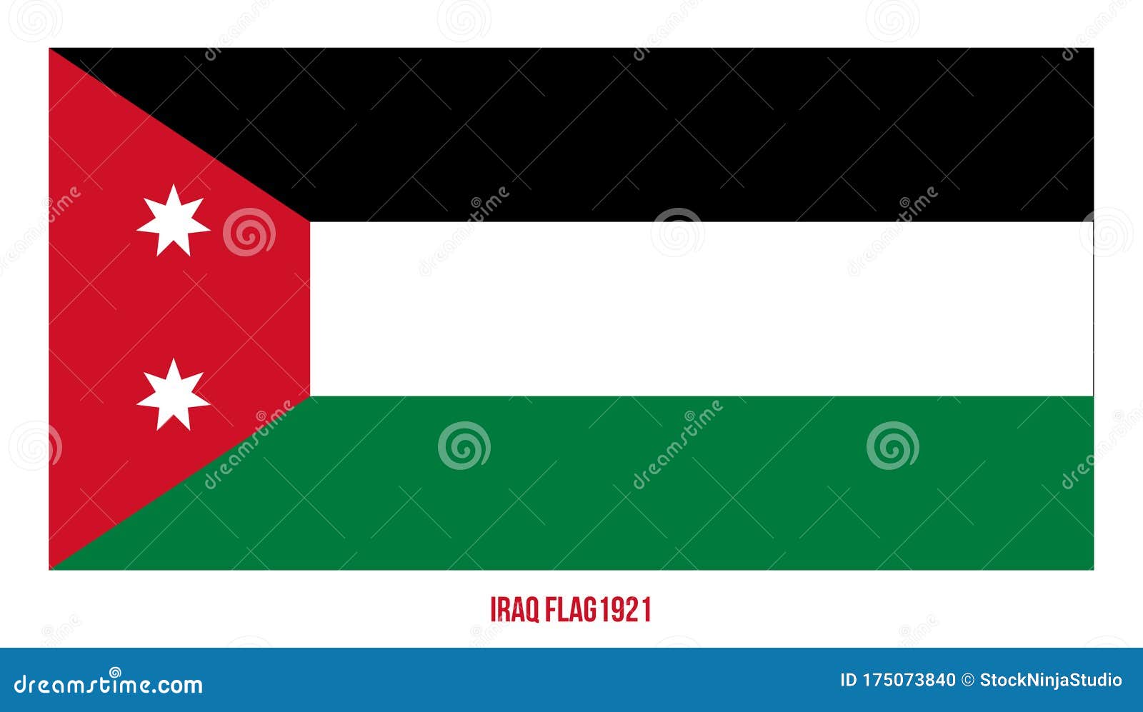 Iraq Flag 1921-1959 Waving Vector Illustration on White Background ...