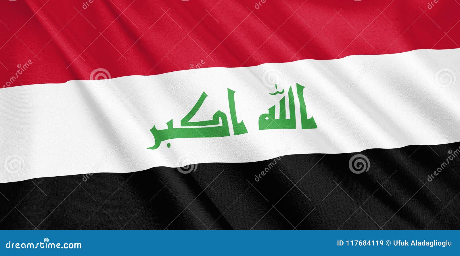Iraq Flag Waving with the Wind. Stock Illustration - Illustration of ...