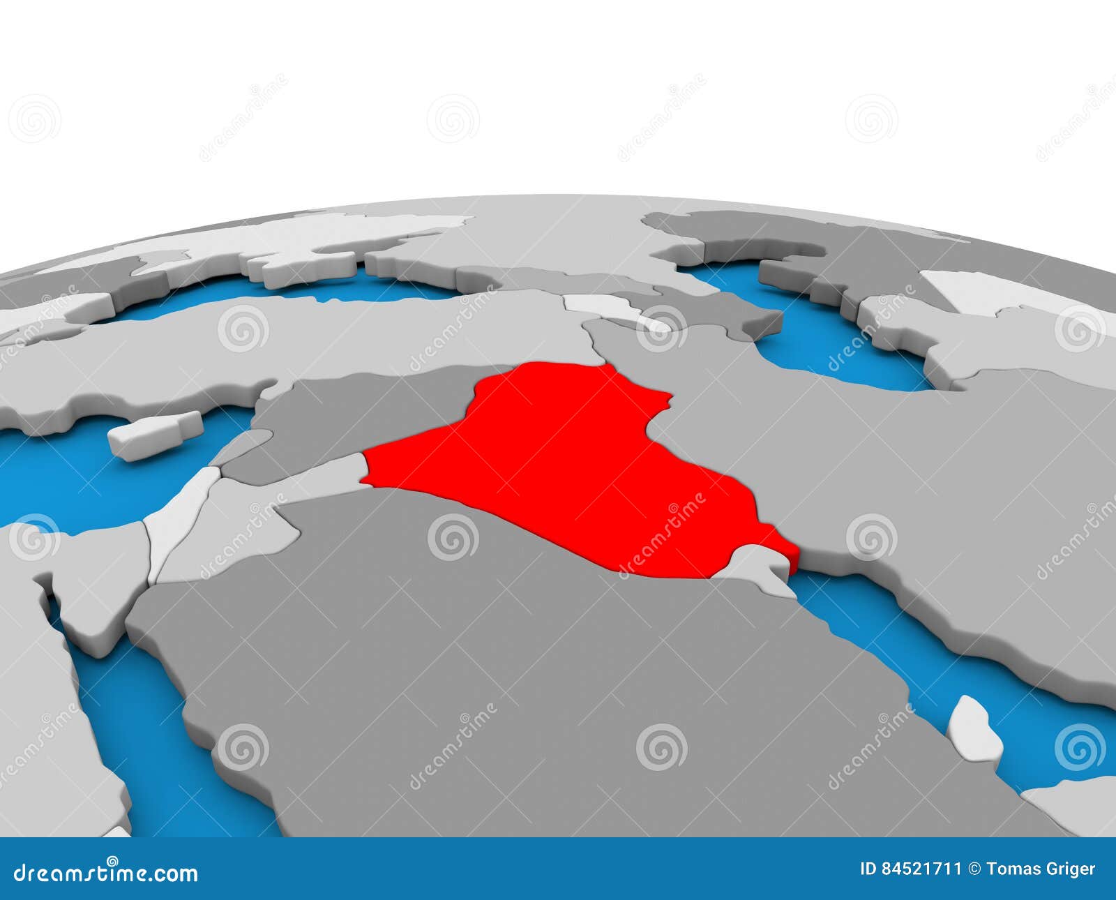 Iraq on globe in red stock illustration. Illustration of iraqi - 84521711