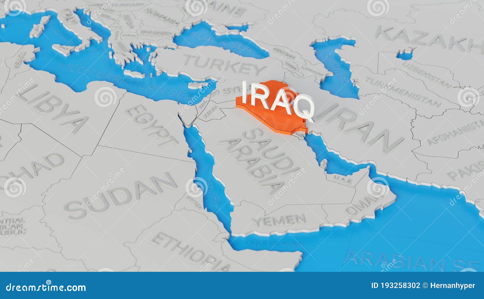 Simplified Map Of Iraq With Arabic Word For `Iraq`. Cartoon Vector ...