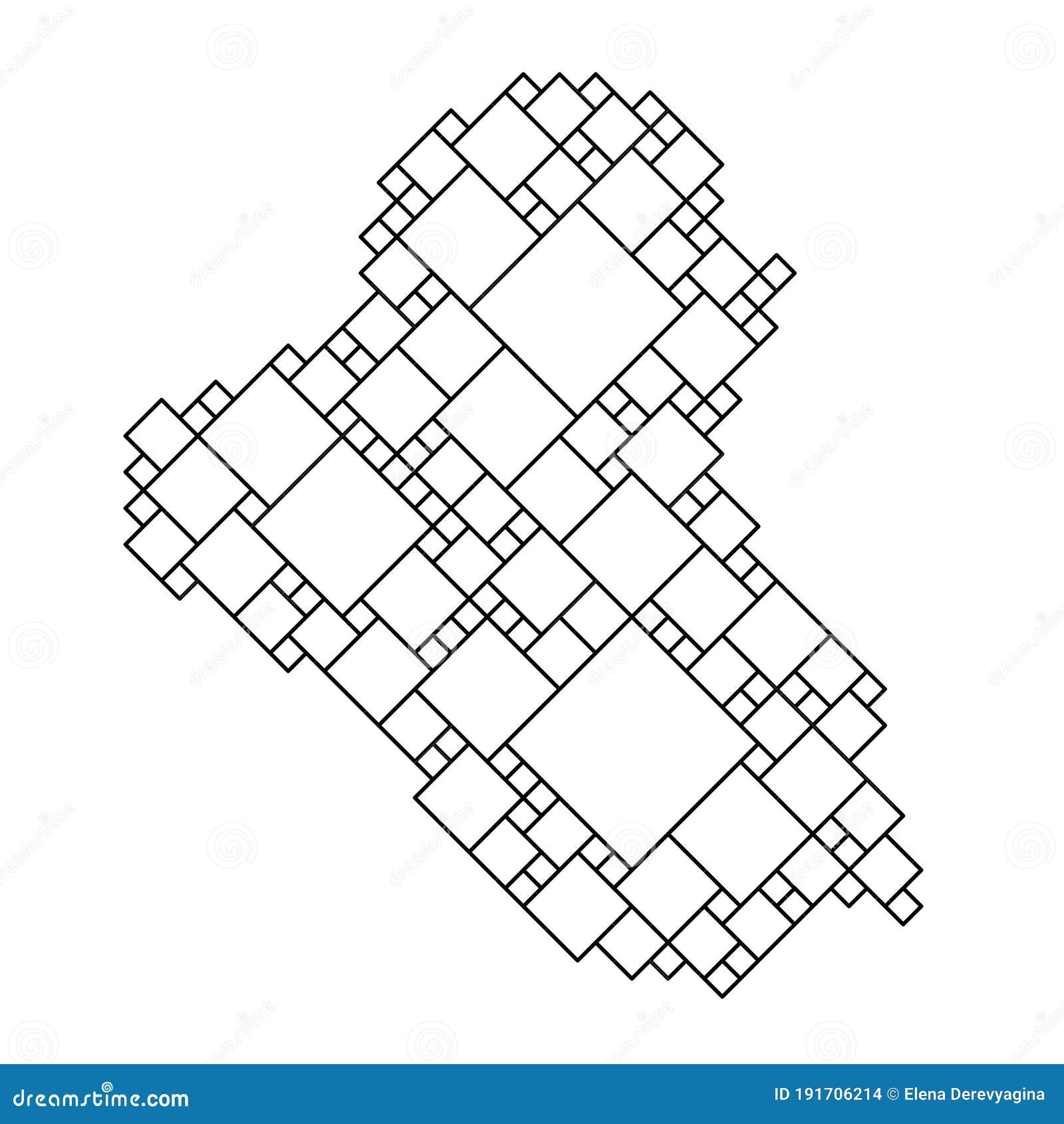 Iraq Map from Black Pattern from a Grid of Squares of Different Sizes ...