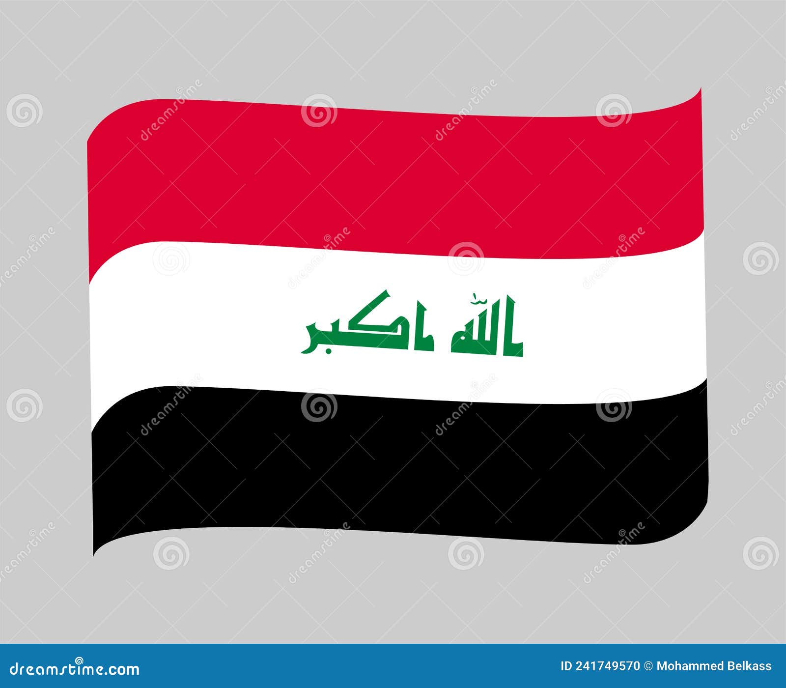 Iraq Flag National Asia Emblem Ribbon Icon Stock Illustration ...