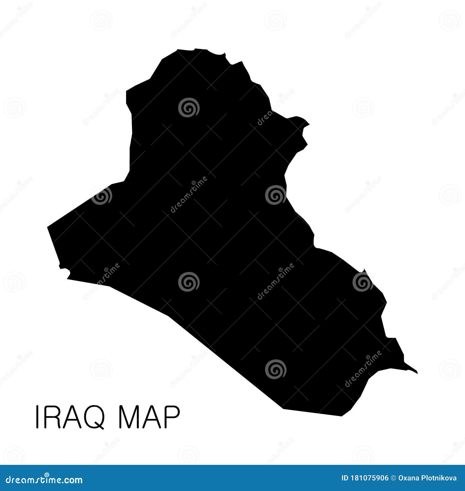 Iraq Map and Country Name Isolated on White Background. Vector ...