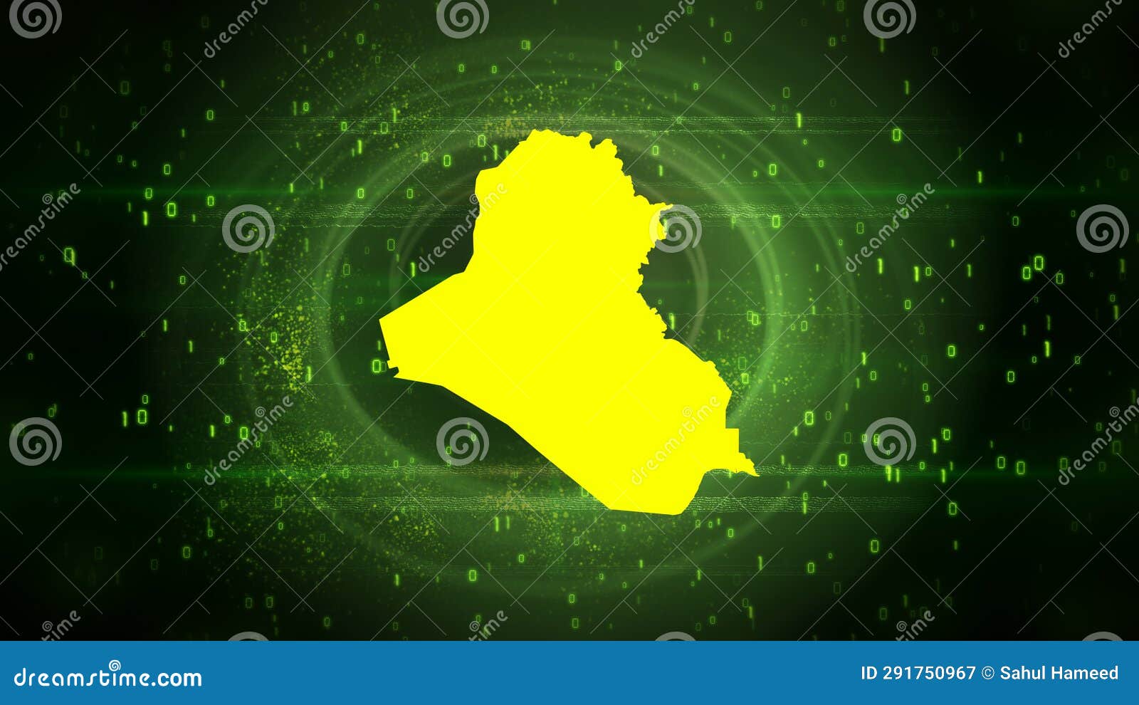 Iraq Map on Digital Background Stock Illustration - Illustration of ...