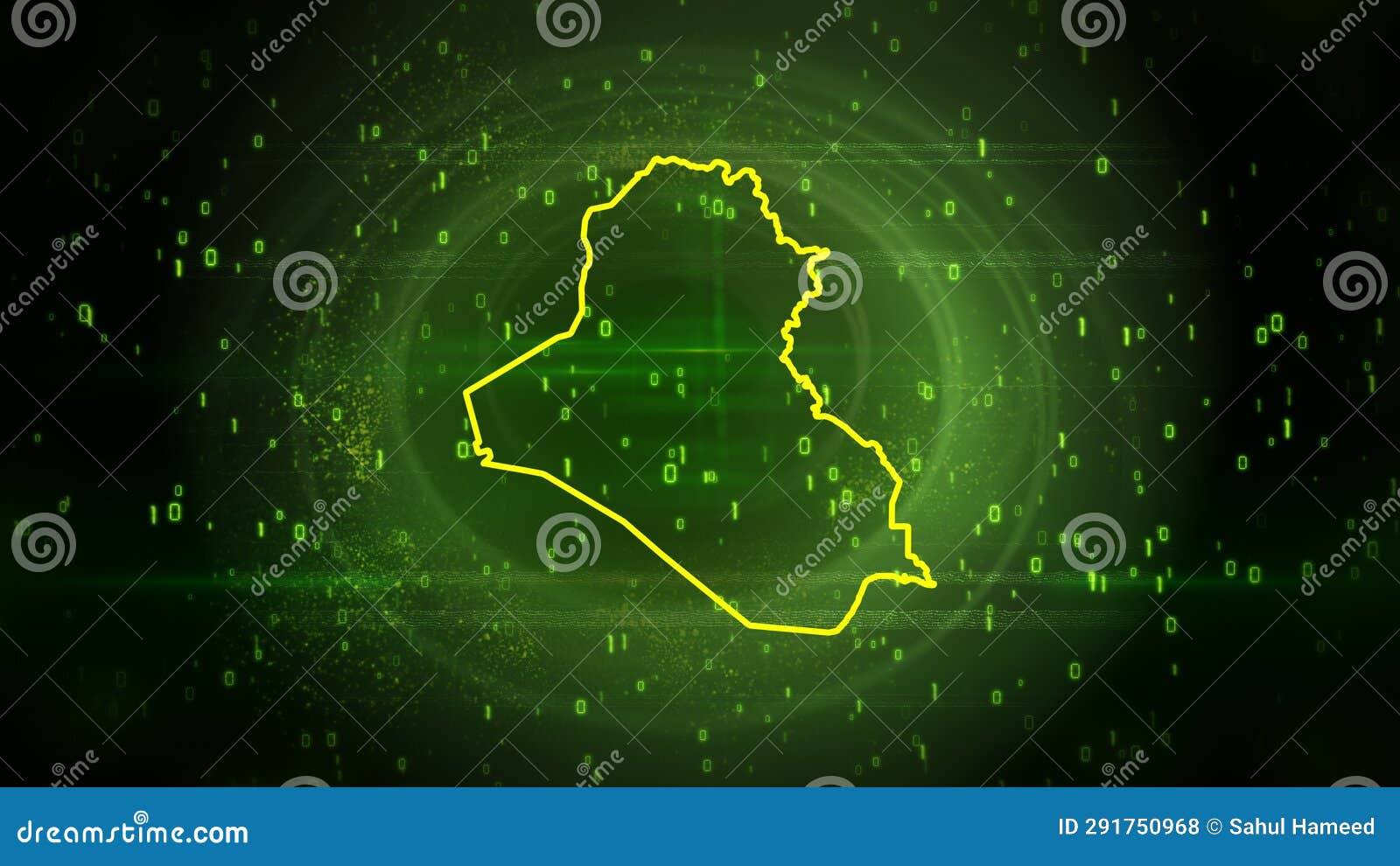 Iraq Map on Digital Background Stock Illustration - Illustration of ...