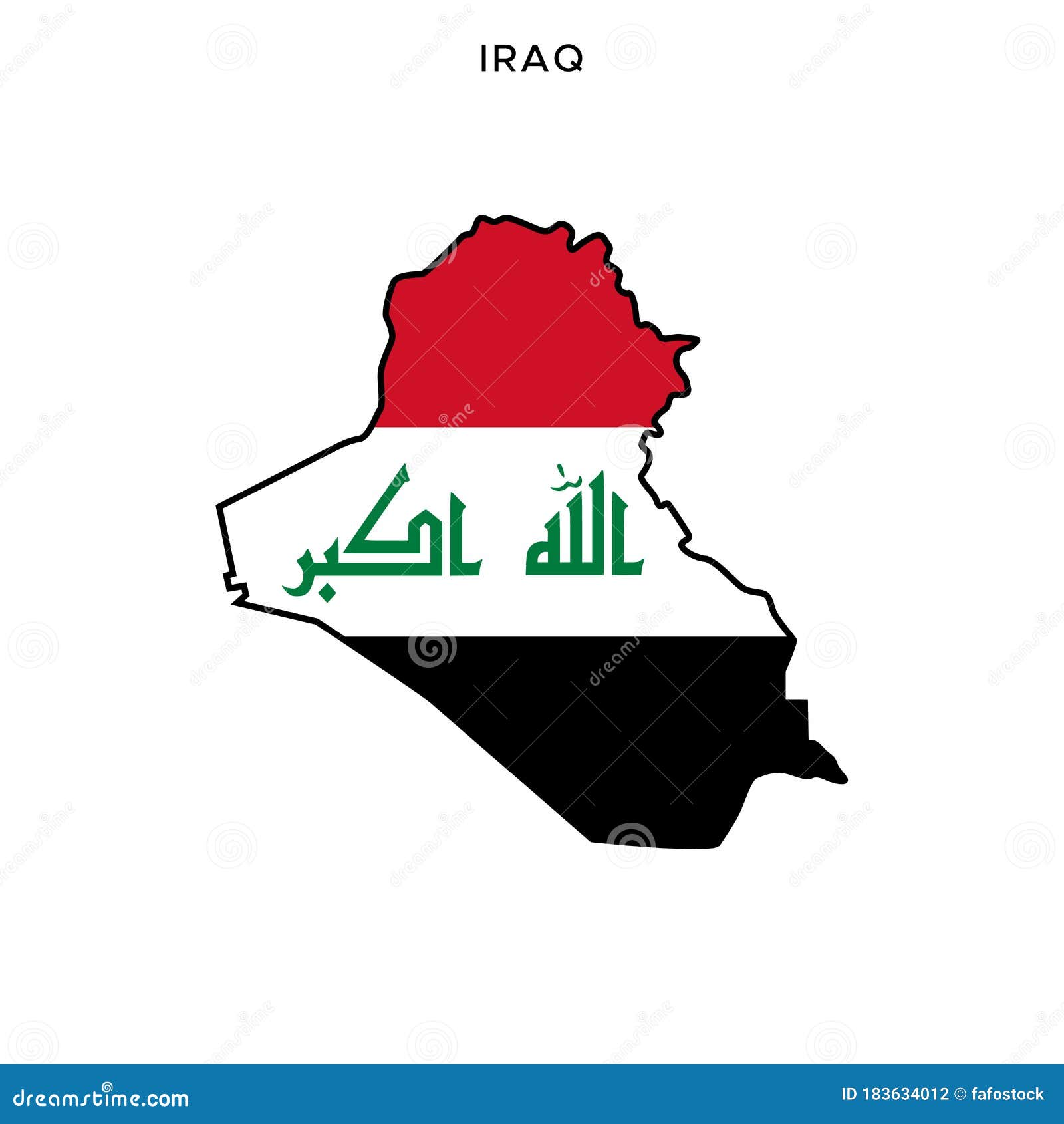 Map and Flag of Iraq Vector Design Template with Editable Stroke. Stock ...