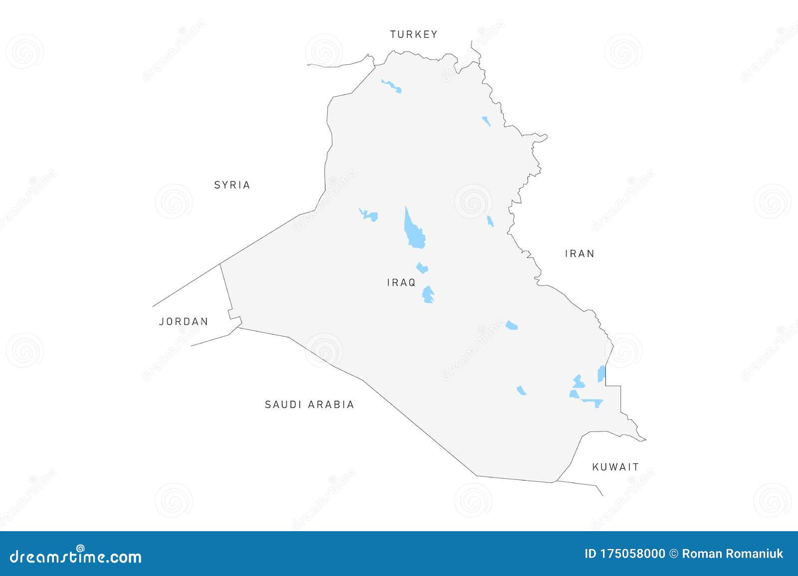 Iraq Map Isolated On White Background. Republic Of Iraq Vector Thin ... Iraq Map Isolated On White Background. Republic Of Iraq Vector Thin ...