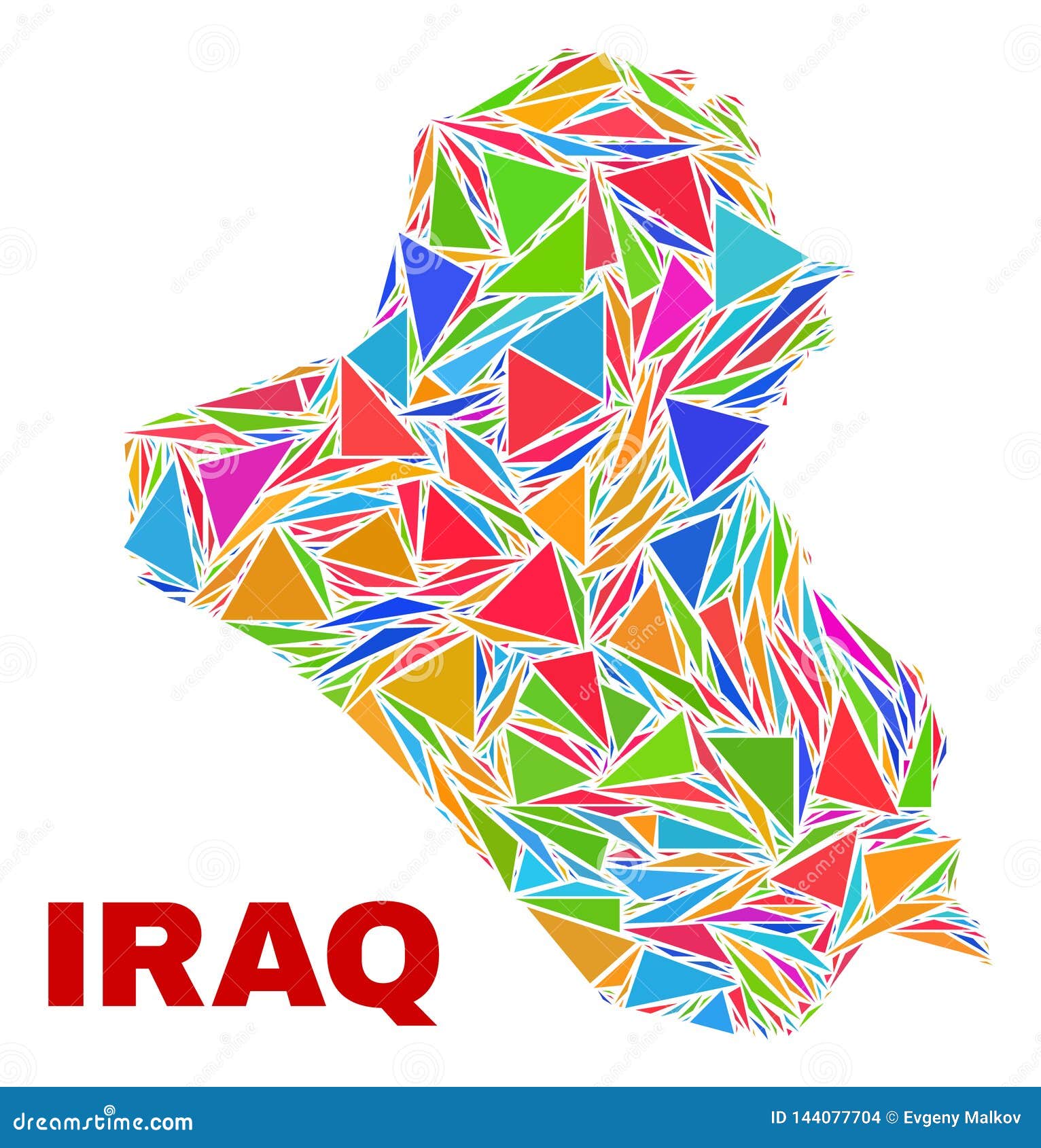 Iraq Map - Mosaic of Color Triangles Stock Vector - Illustration of ...