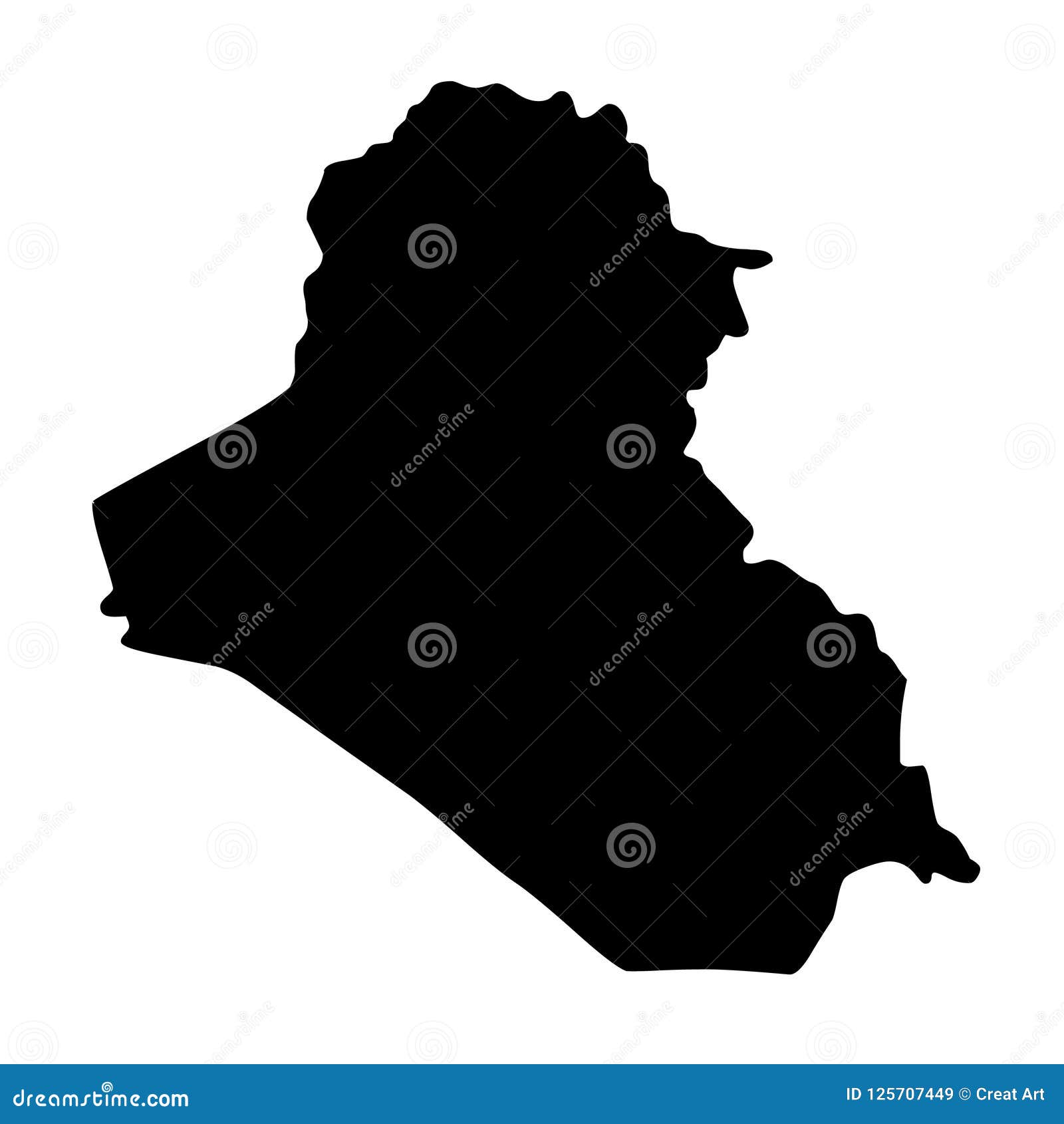 Iraq Map Silhouette Vector Illustration Stock Vector - Illustration of ...