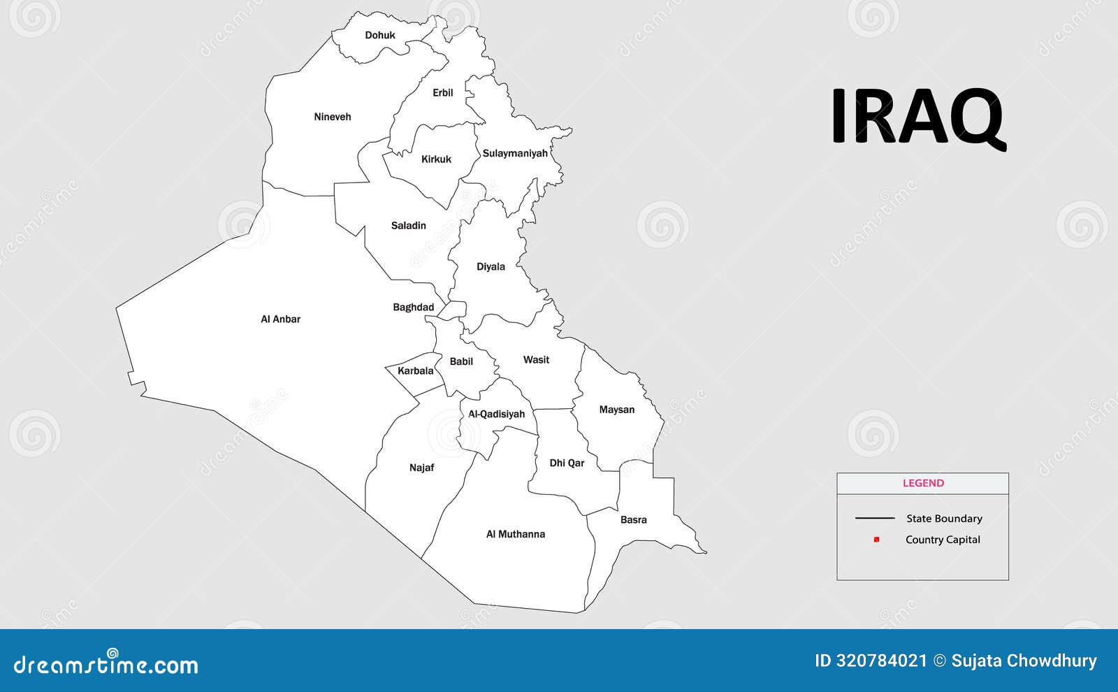 Iraq Map. State And District Map Of Iraq. Administrative Map Of Iraq ...