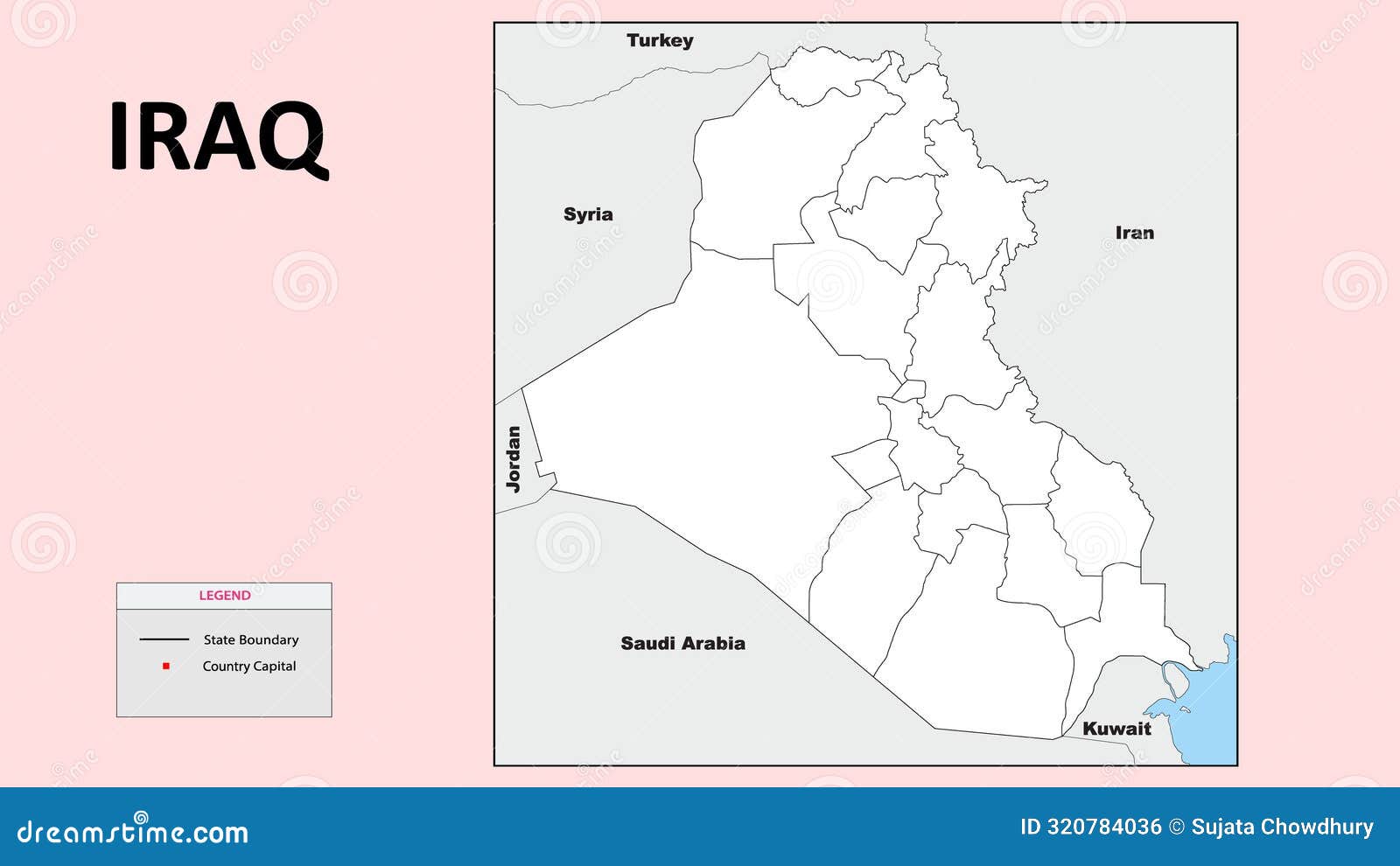 Iraq Map. State and District Map of Iraq Stock Vector - Illustration of ...
