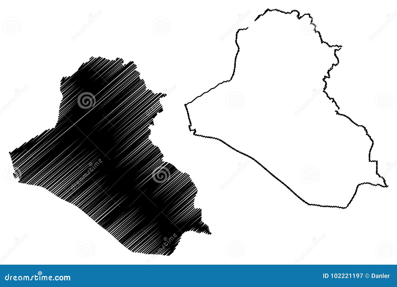 Iraq map vector stock vector. Illustration of cartography - 102221197