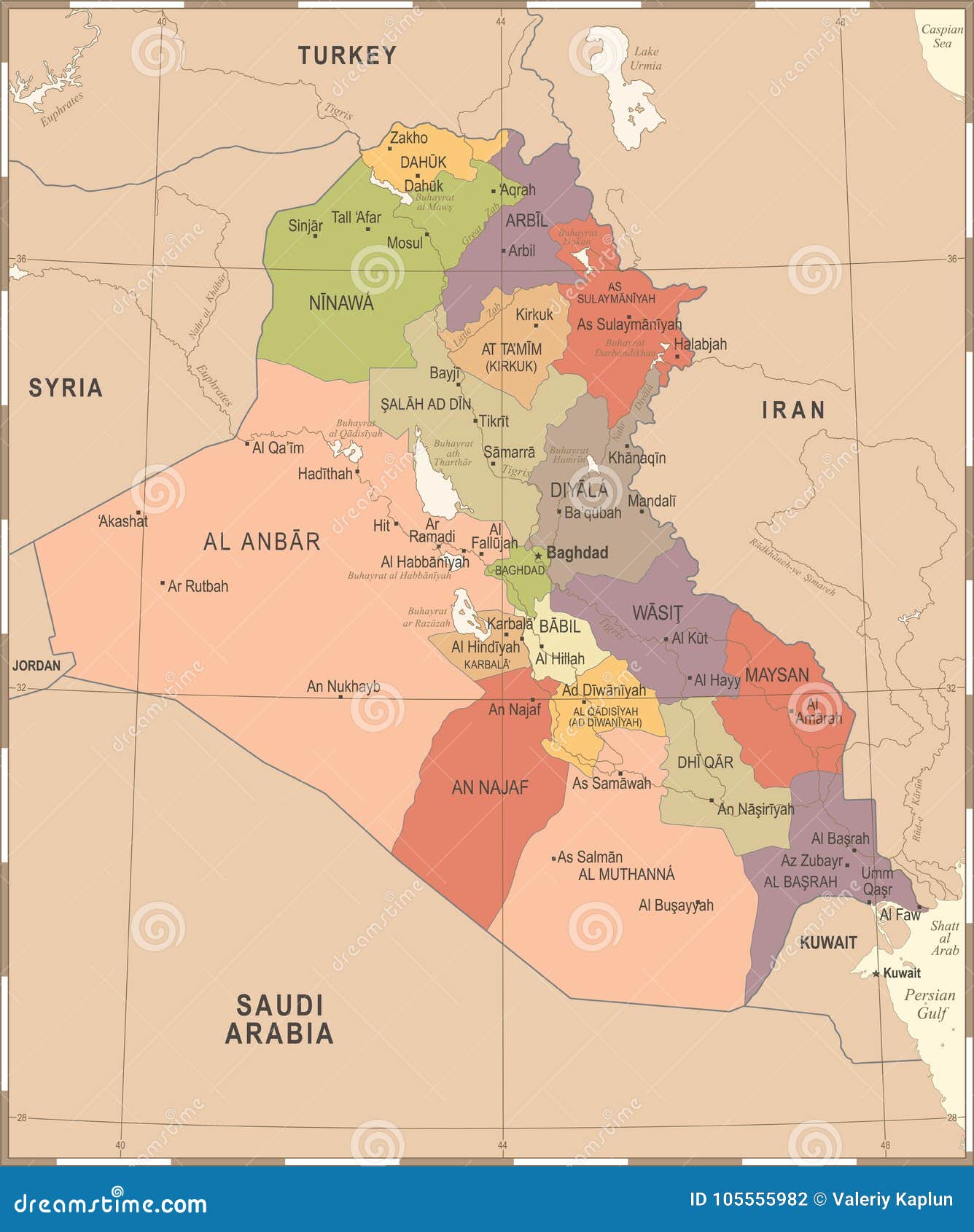 Baghdad Map. Detailed Map Of Baghdad City Poster With Streets ...