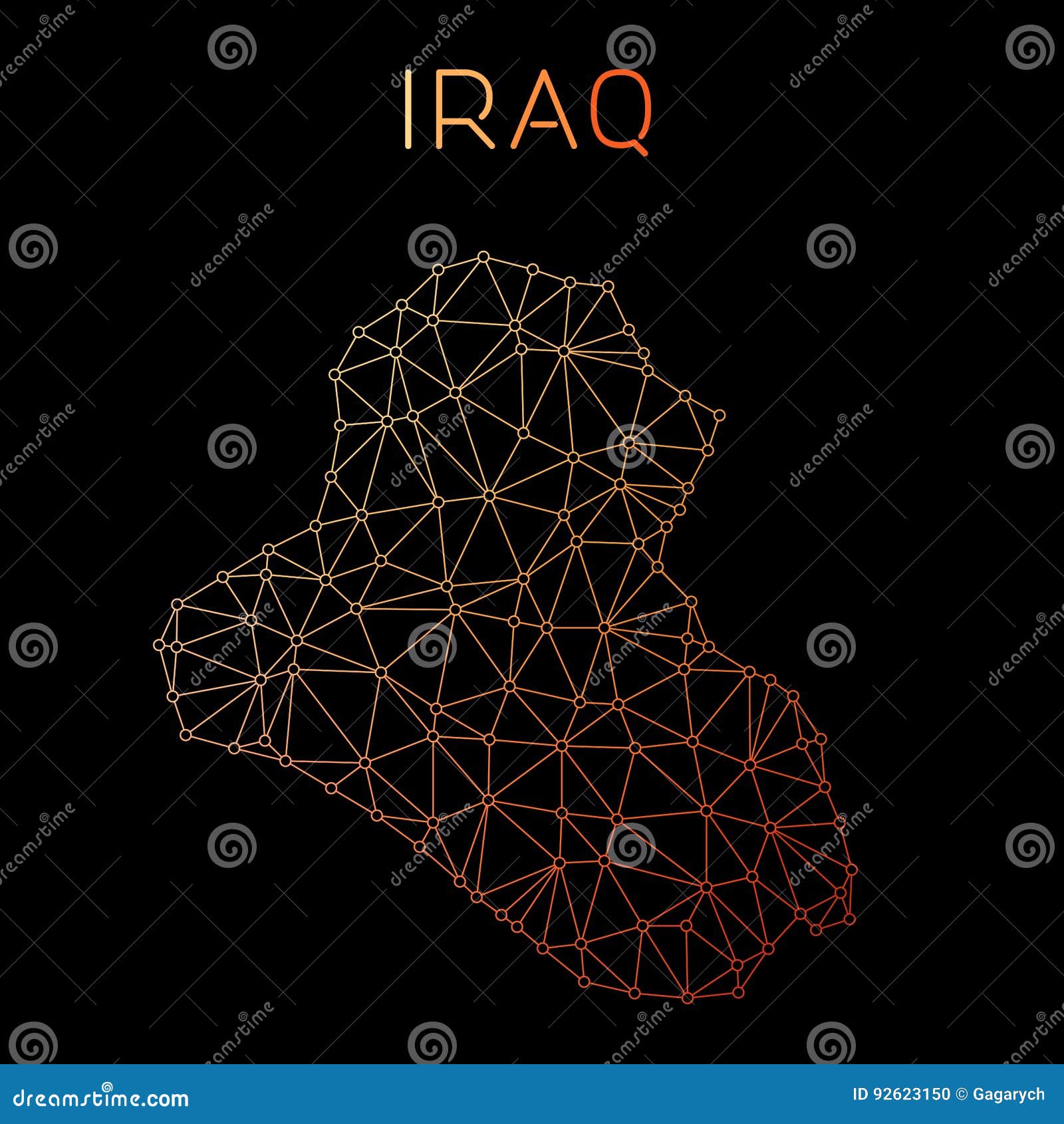 Iraq network map. stock vector. Illustration of mesh - 92623150