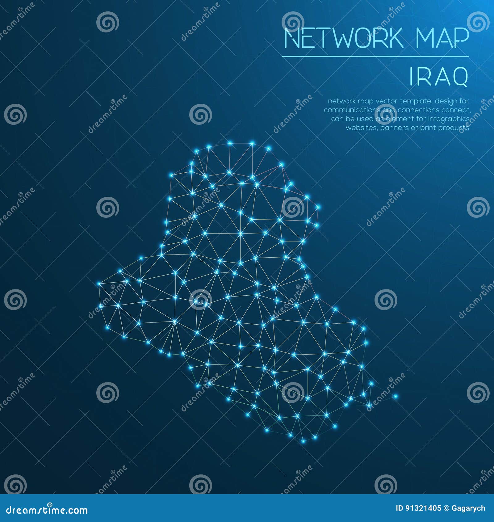 Iraq network map. stock vector. Illustration of fractal - 91321405