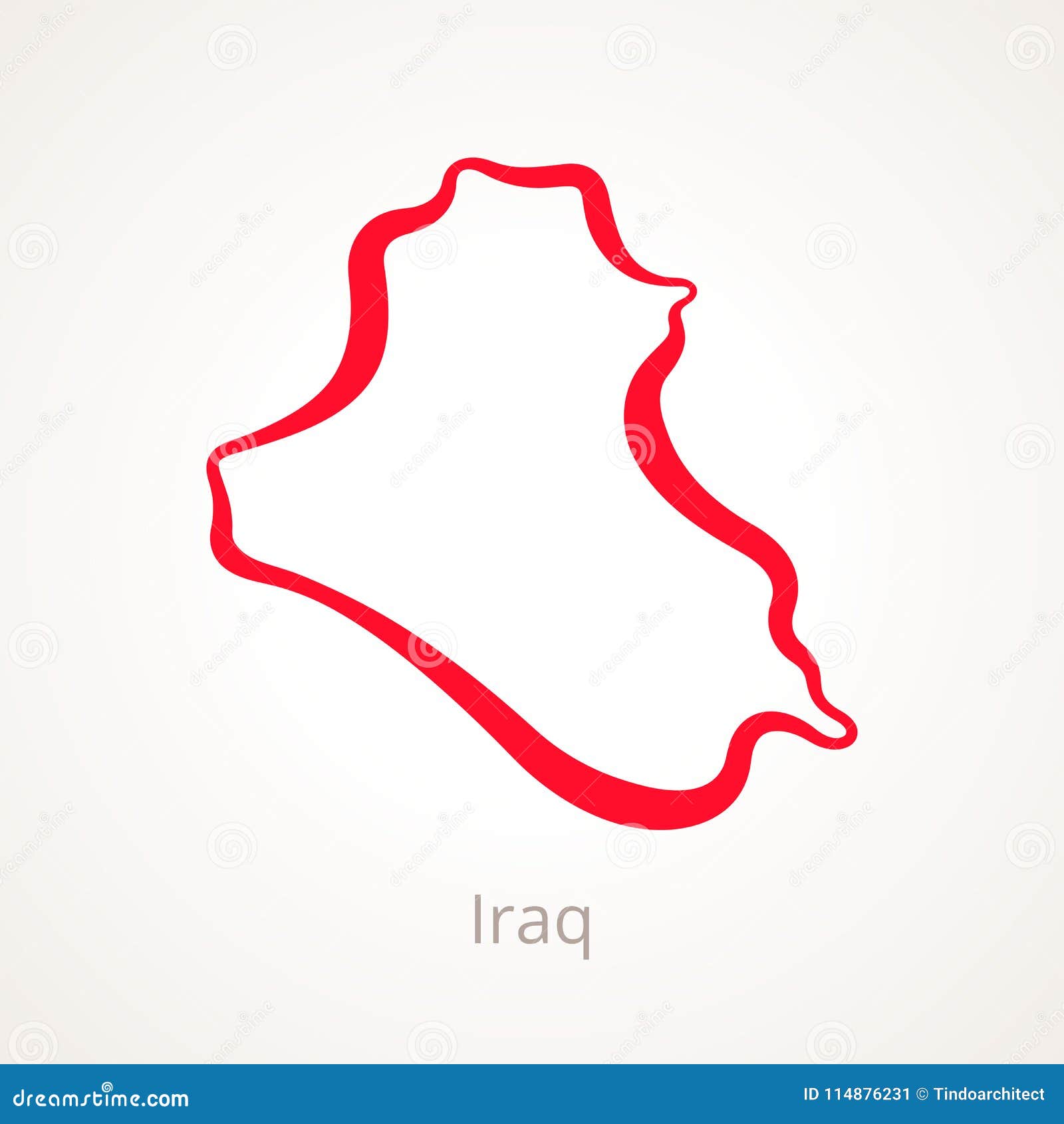 Iraq - Outline Map stock vector. Illustration of borderline - 114876231