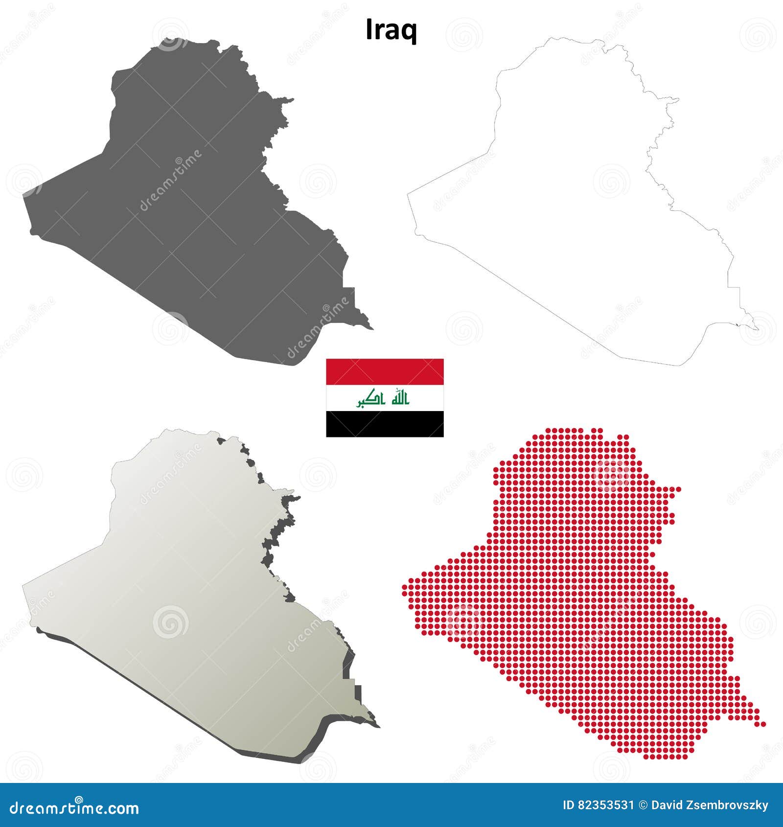 Iraq Outline Map Set Cartoon Vector | CartoonDealer.com #82353531