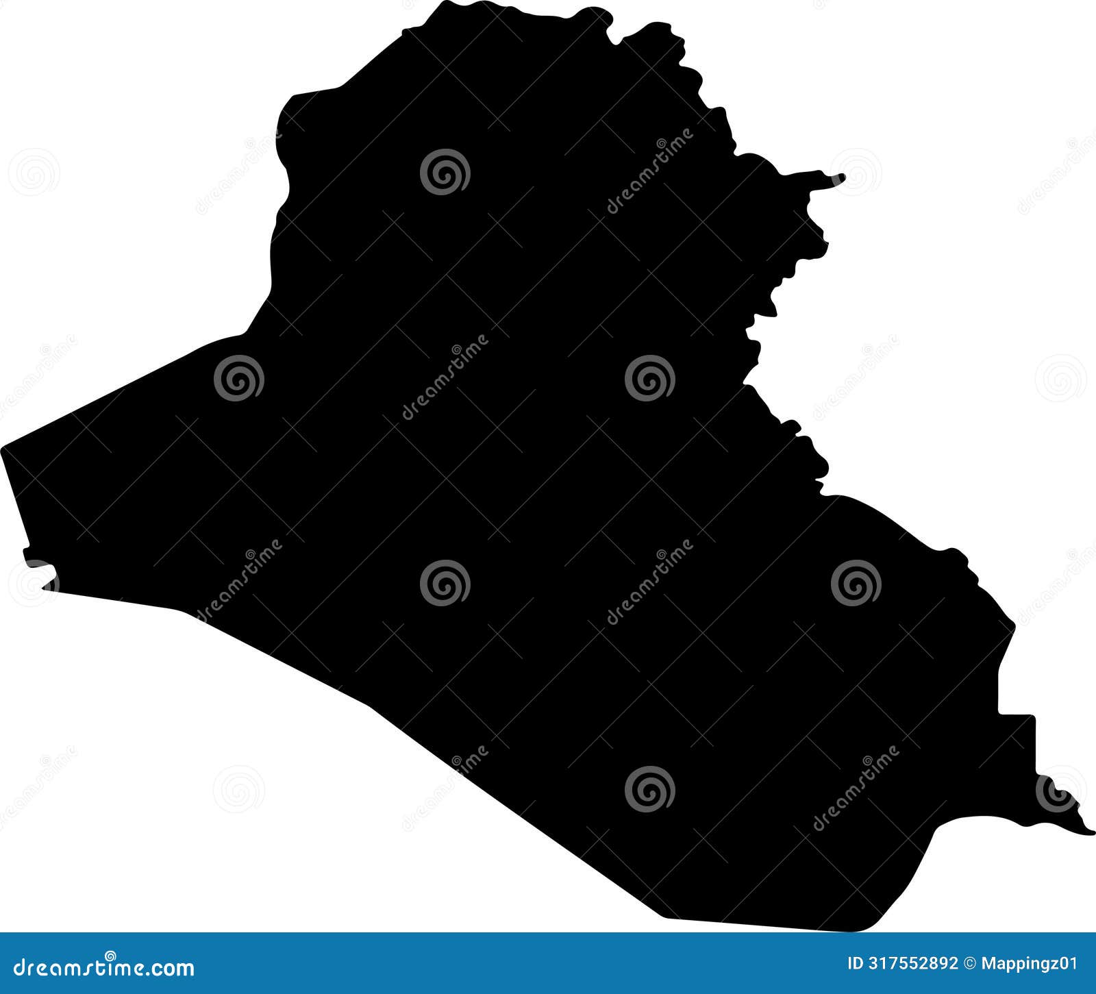 Iraq Silhouette Map with Transparent Background Stock Vector ...