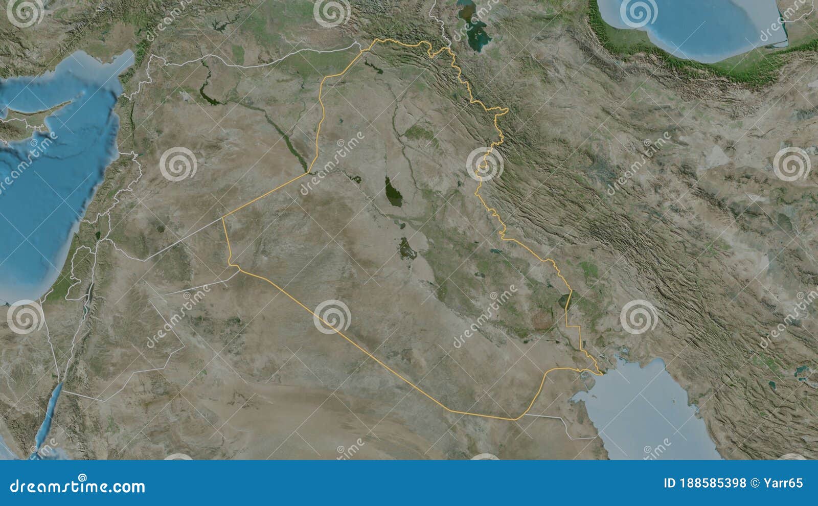 Iraq - overview. Satellite stock illustration. Illustration of border ...