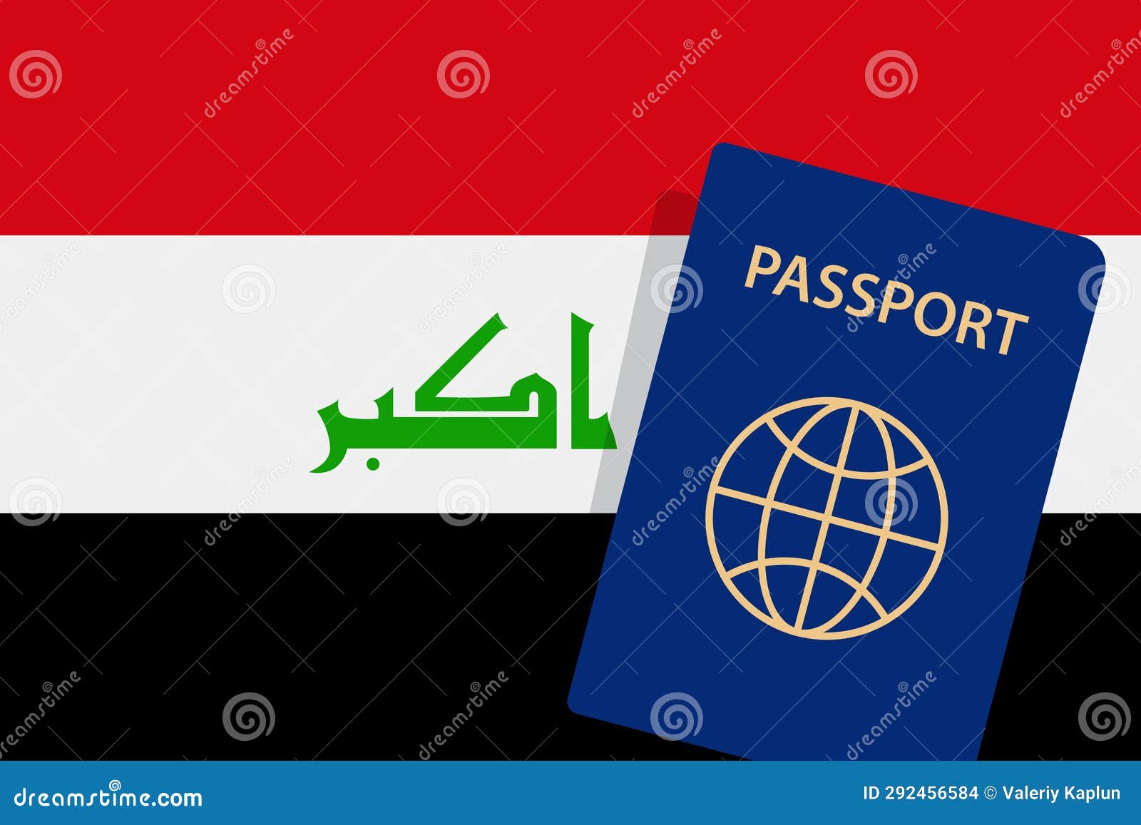 Iraq Passport. Iraq Flag Background. Vector Illustration Stock Vector ...