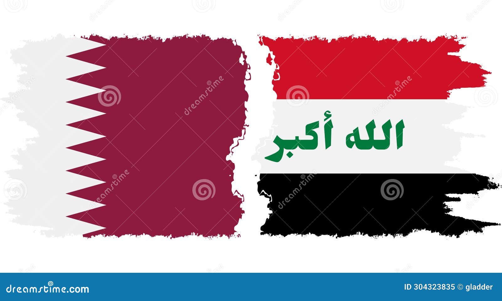 Iraq and Qatar Grunge Flags Connection Vector Stock Illustration ...