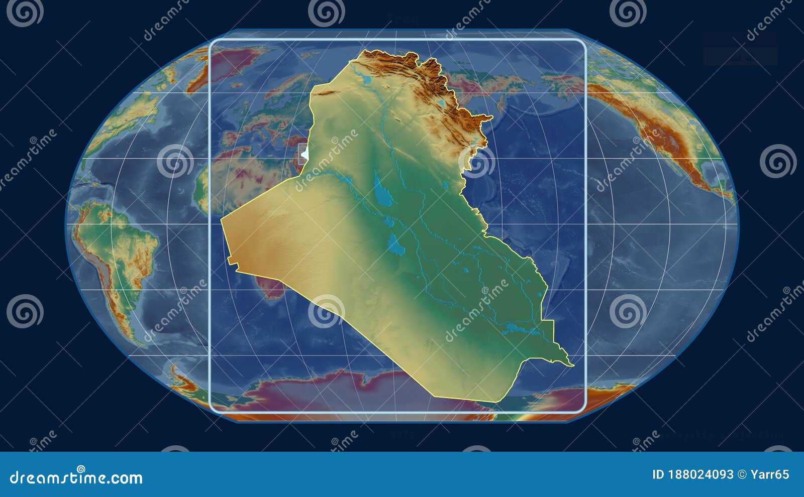 Iraq - Relief. Kavrayskiy, Centered Stock Illustration - Illustration ...
