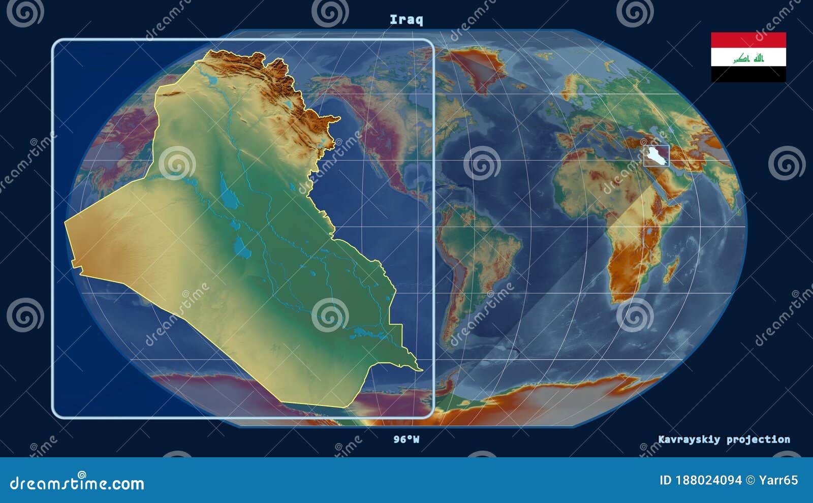 Iraq - Relief. Kavrayskiy, Left Stock Illustration - Illustration of ...