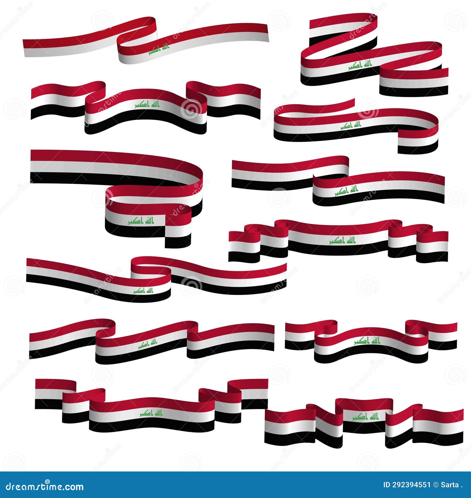 Iraq Ribbon Flag Vector Element Stock Vector - Illustration of ...