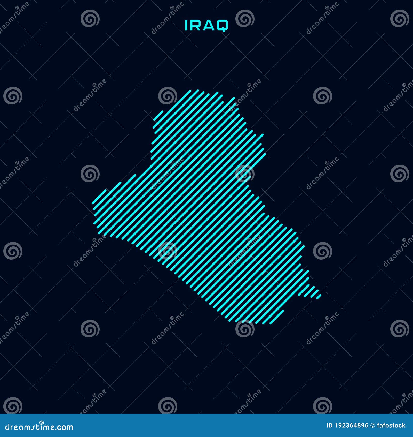 Iraq Striped Map Vector Design Template with Blue Background. Stock ...